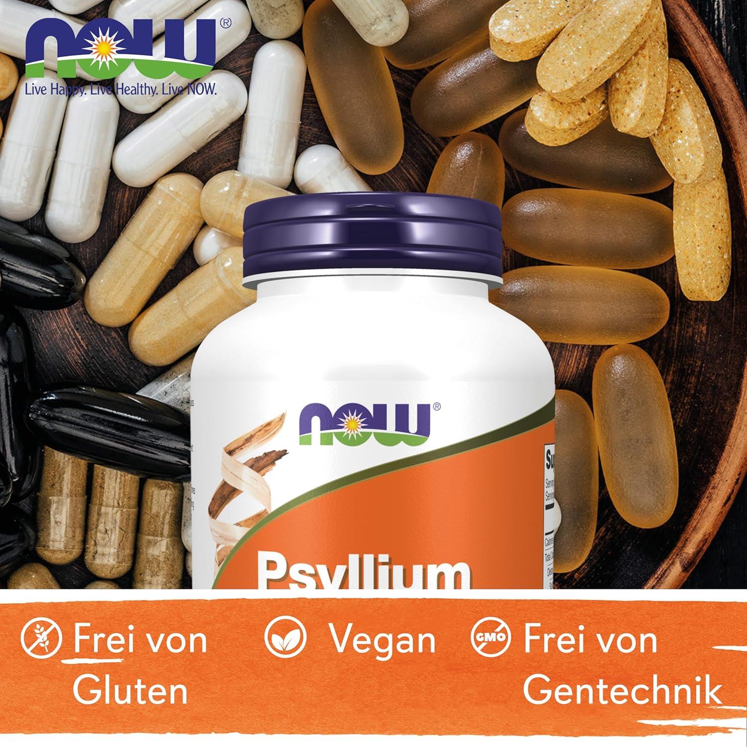 Now Foods Psyllium Husk Caps 500mg - Gluten-Free Vegan Capsules 500 ...