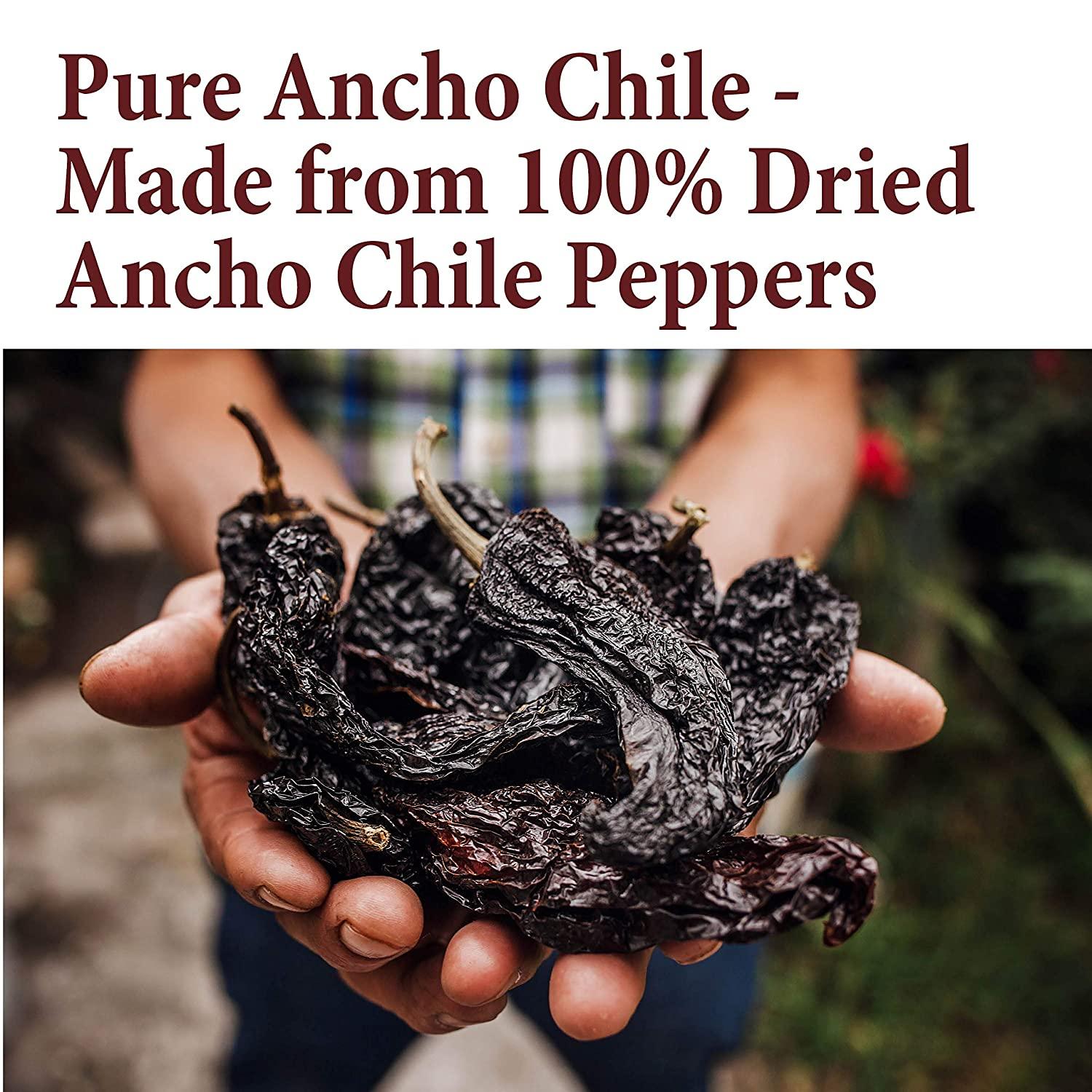 The Spice Way Premium Ancho Chile Powder - 4 oz Resealable Bag | Pure ...