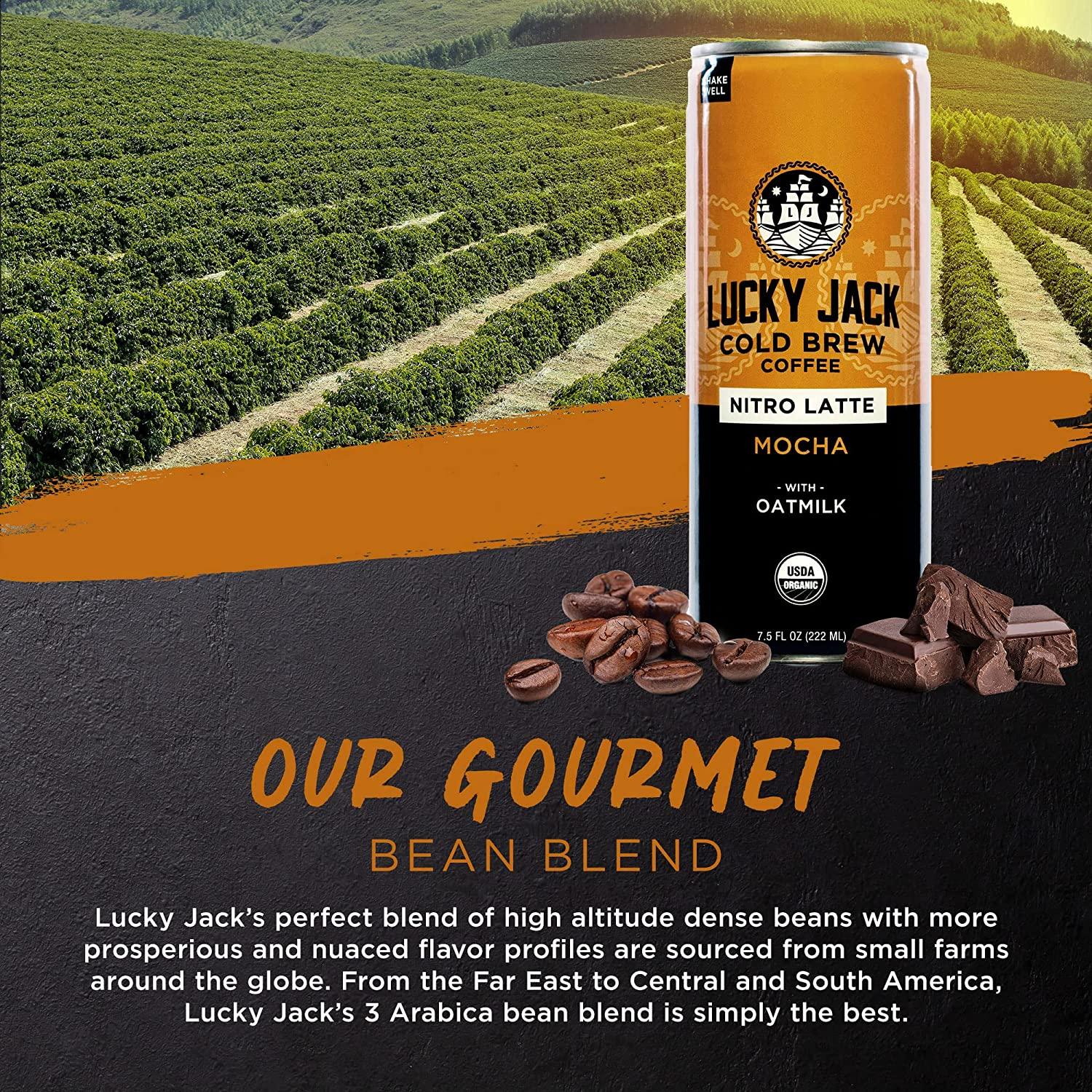 Lucky Jack Cold Brew Coffee Mocha - Nitro Oat Milk Latte (12 Pack, 7 ...