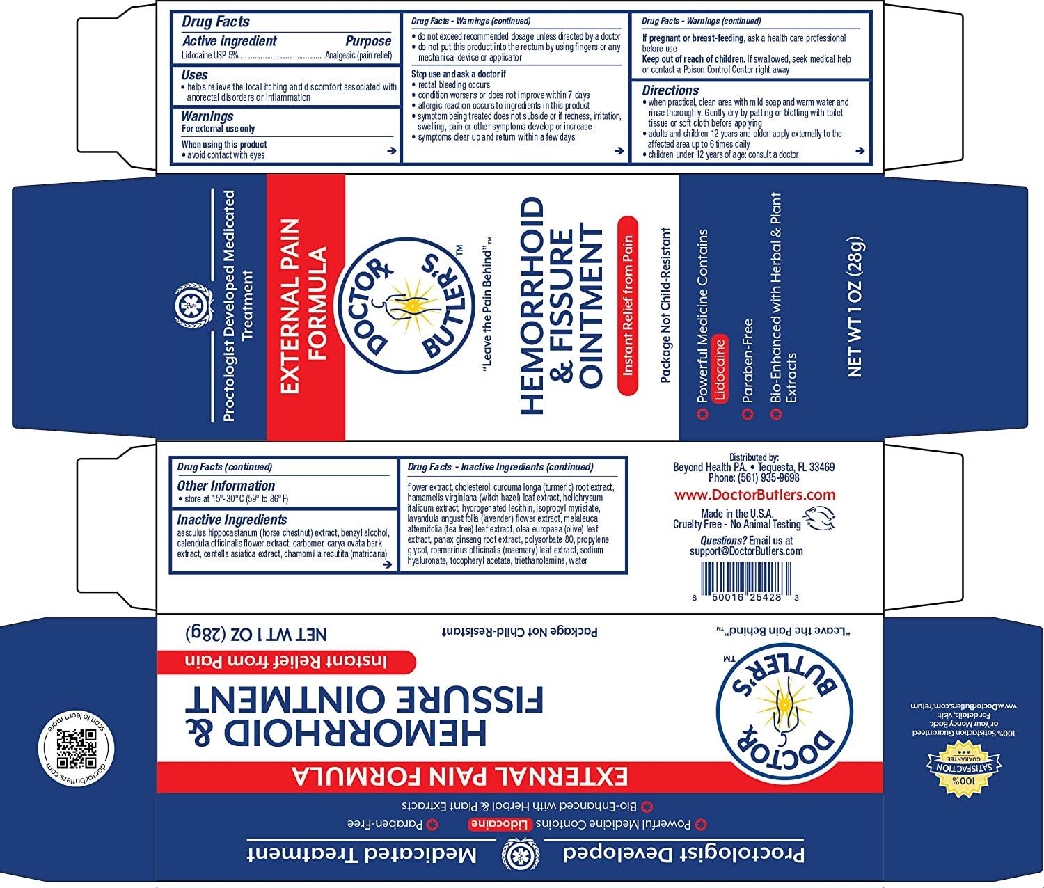 Doctor Butler's External Hemorrhoid & Fissure Ointment - Fast Acting ...