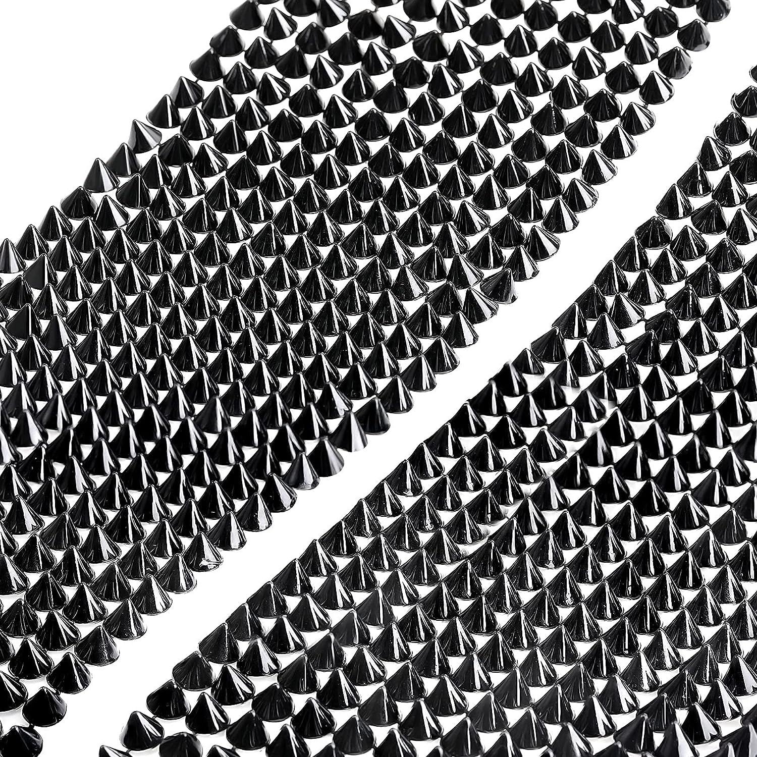 Sew-on Spike Studs Rivets Trim Bead for DIY Crafts - 2 Yards (Black ...