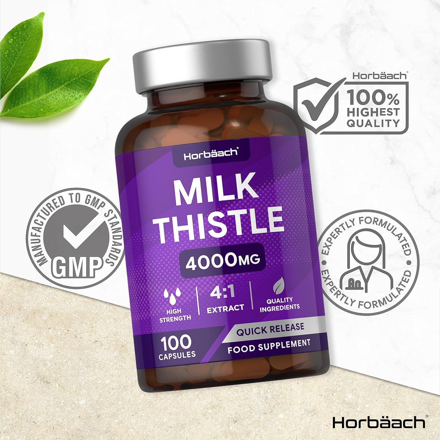 High Strength Milk Thistle Capsules 4000mg - 100 Tablets | Liver ...