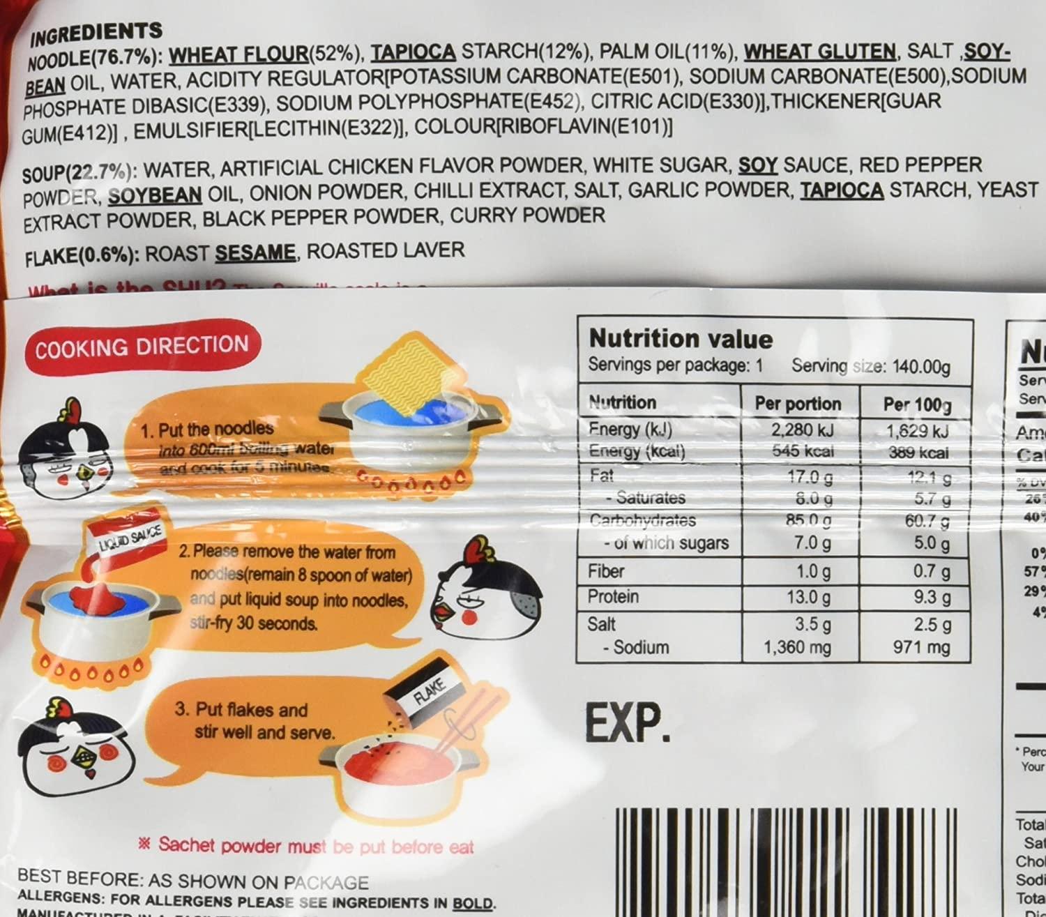 Samyang Hek Buldak Extra Spicy Roasted Chicken Ramen Nuclear Edition 10 ...