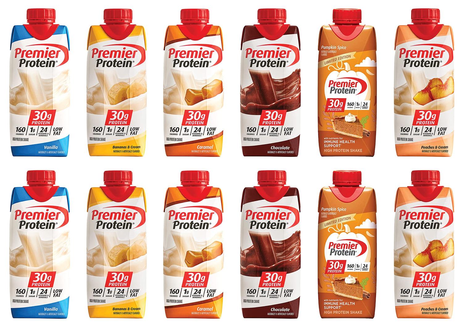 12 Pack Protein Shake Variety Pack - 6 Delicious Flavors - 160 Calories ...