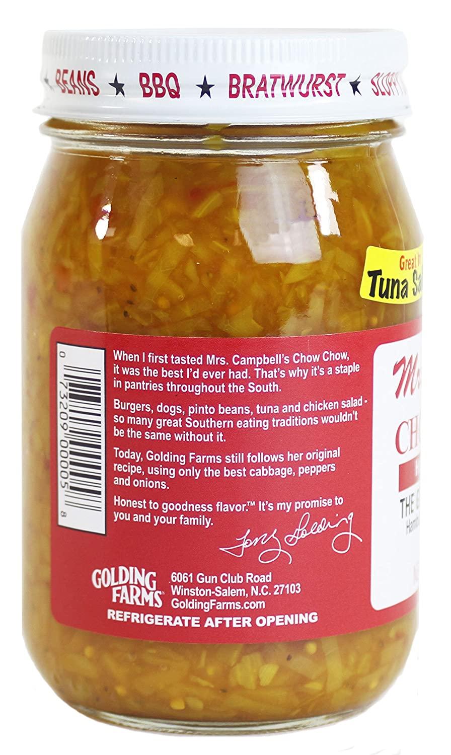 Mrs. Campbell's All Natural Hot Southern Chow Chow Relish 16 Oz Glass ...