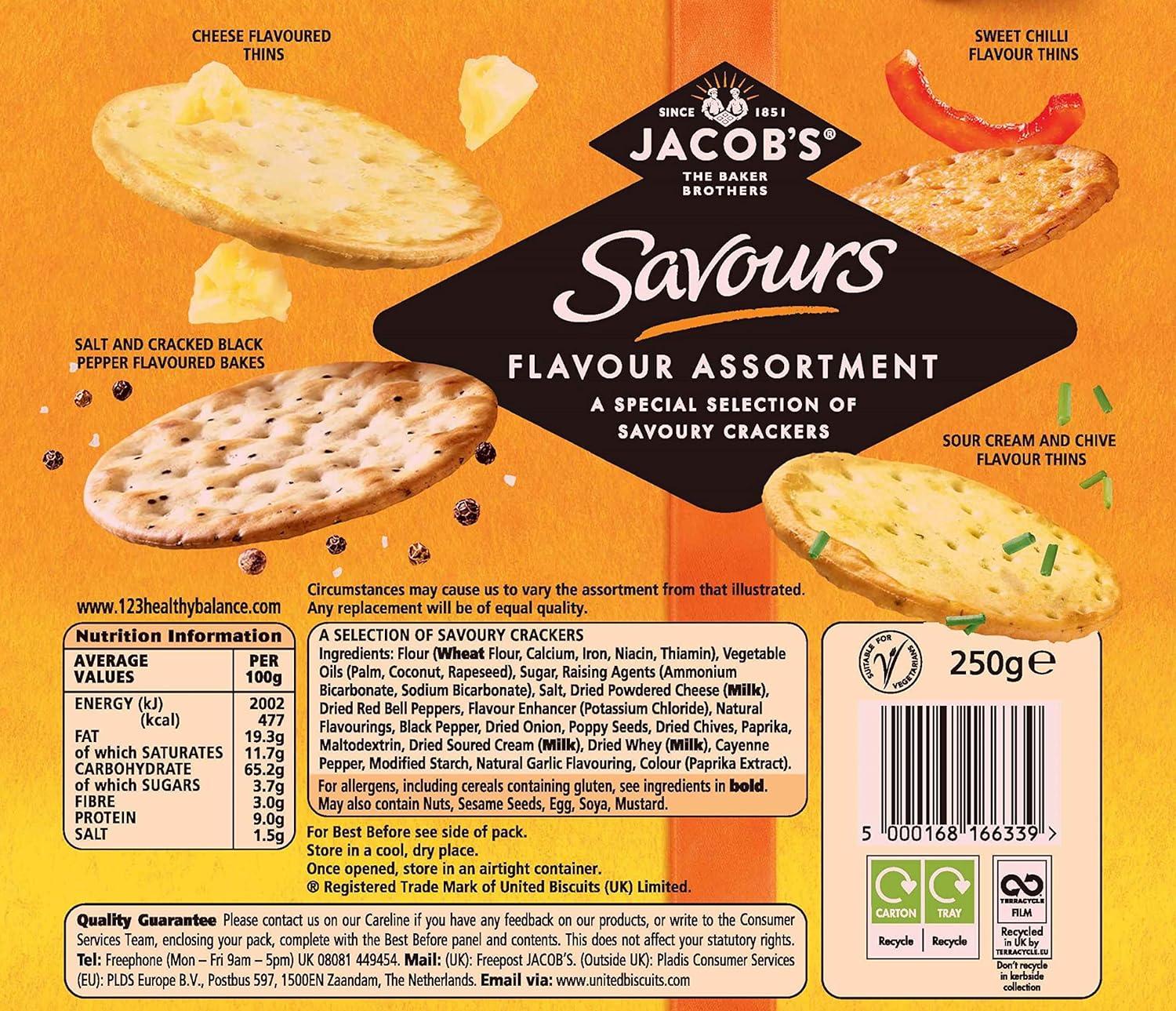 Jacob's Savours Flavours Assortment Selection Boxes of Crackers for ...