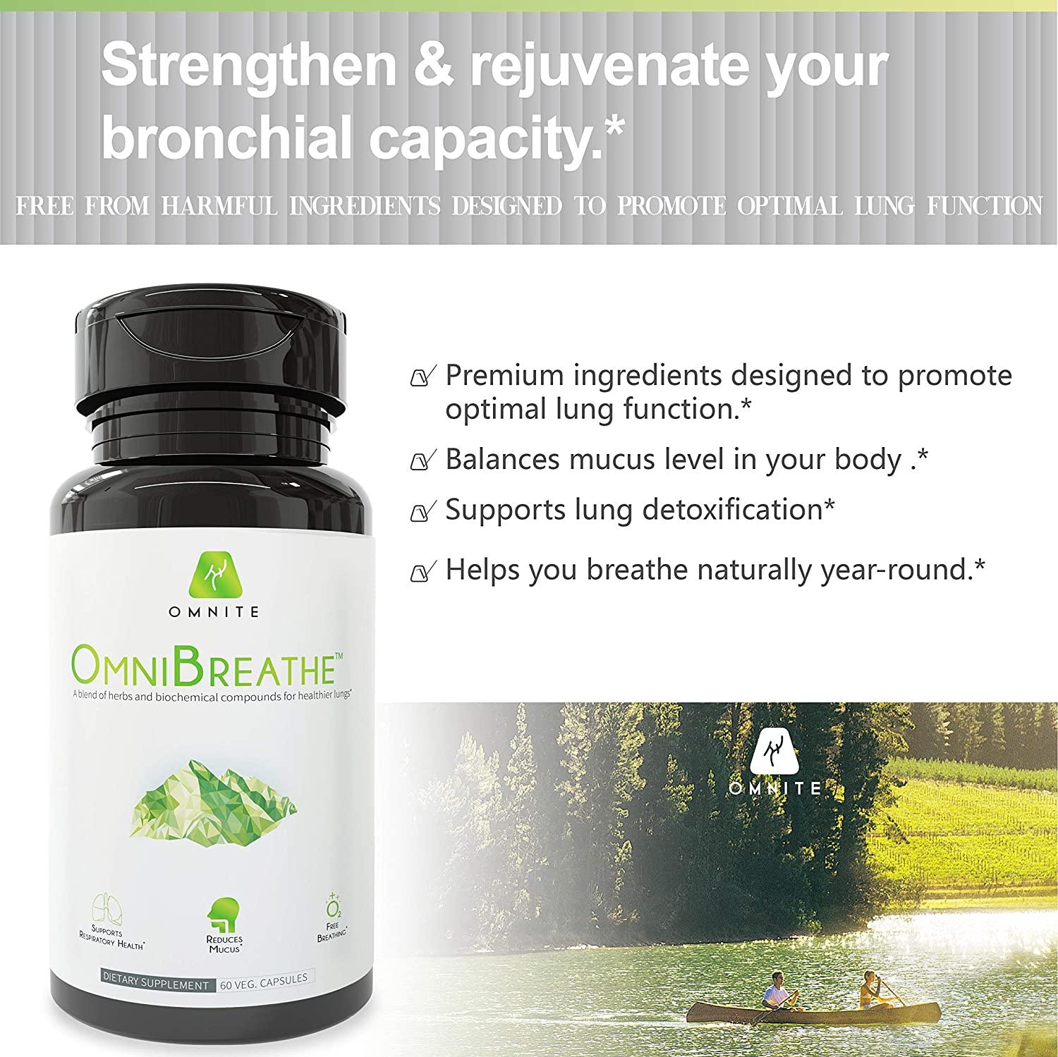 OmniBreathe Asthma Relief & Lung Cleanse Supplement - 30-Day ...
