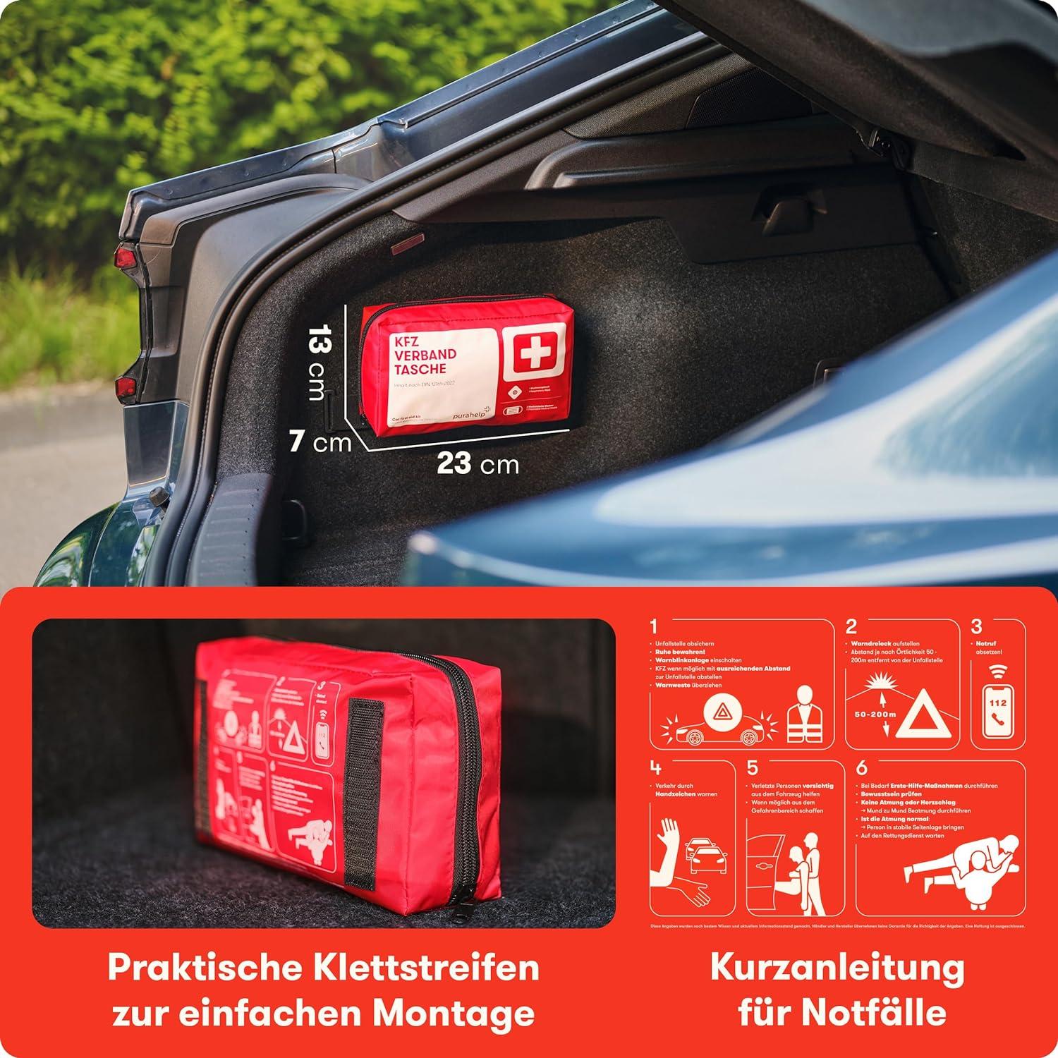 Purahelp Car Bandage Pocket & Parking Disc - 2024 DIN 13164 Compliant ...