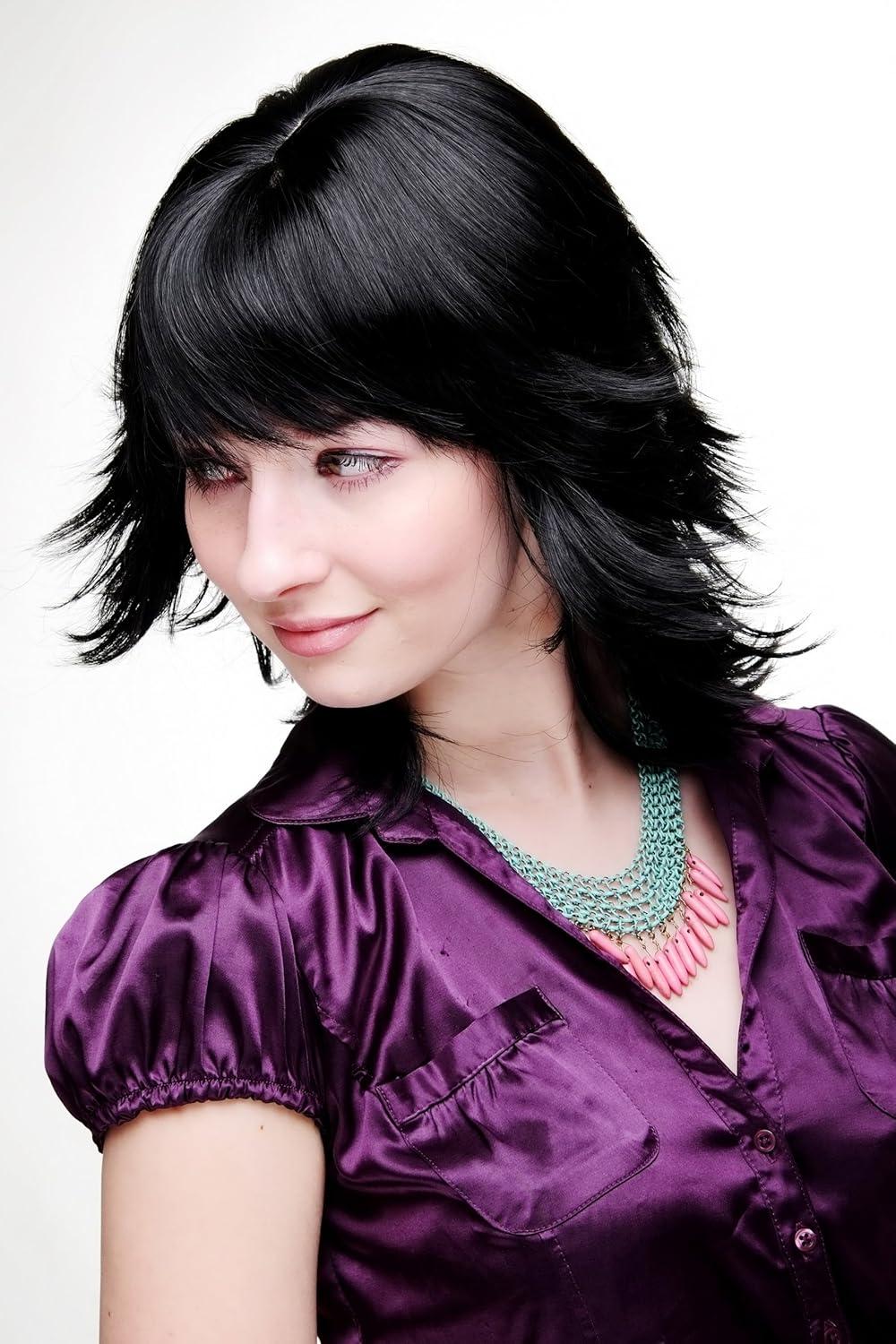 WIG ME UP 8019-2 Black Straight Layered Wetlook Wig - International Shipping Available | Buy Now ...