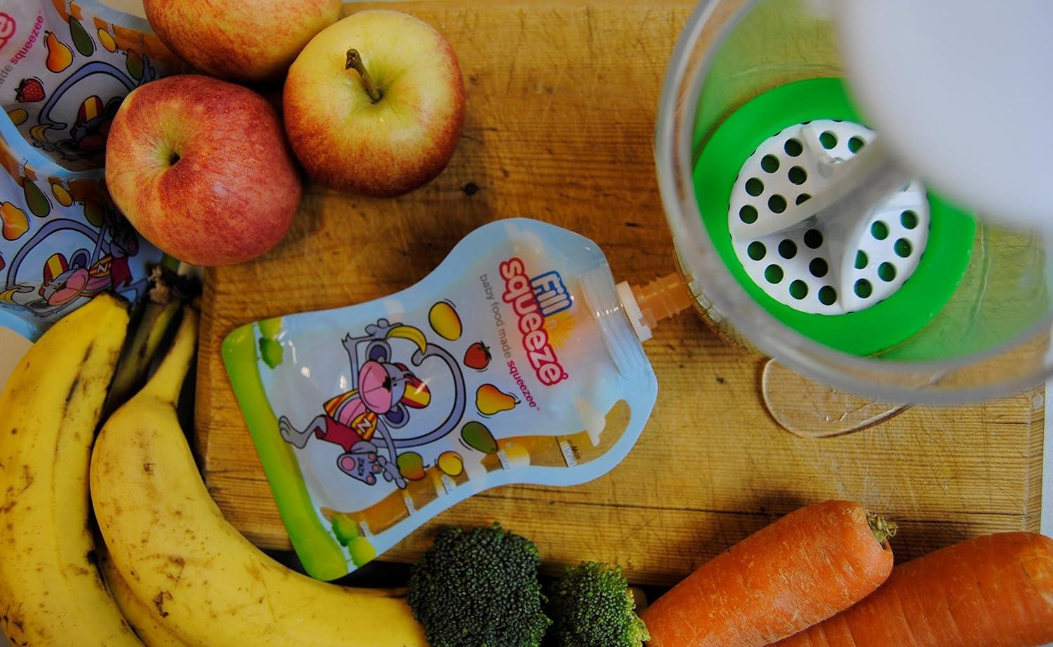 Fill n Squeeze Baby Food Maker with 35 Reusable Pouches & Spoon ...