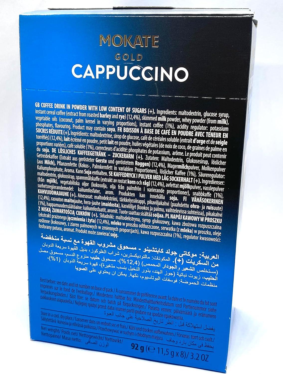 Mokate Gold Cappuccino Unsweetened Flavour Powder 6 Pack x 8 sachets | Buy Now with Express ...