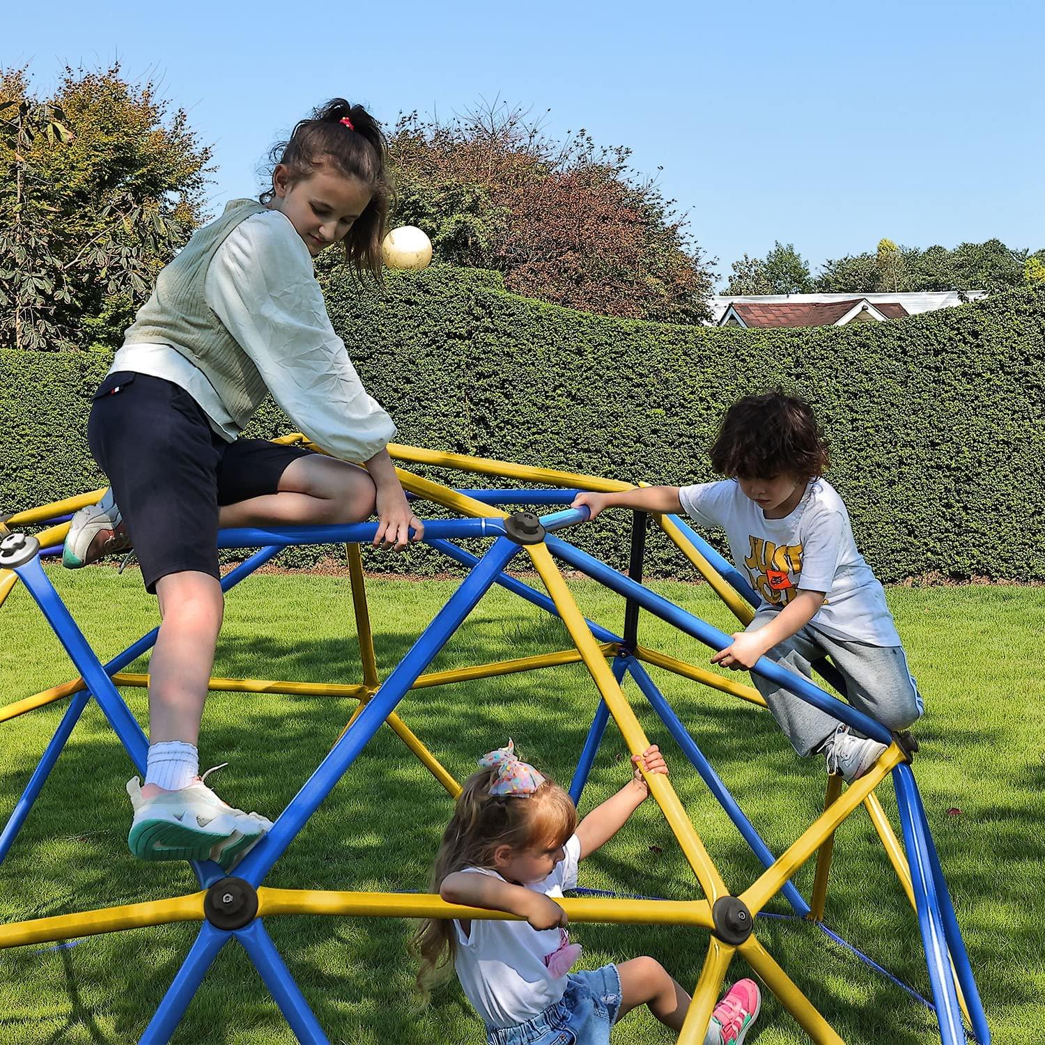 Zupapa 10FT Blue Dome Climber | Upgraded 2022 Decagonal Geo Jungle Gym ...