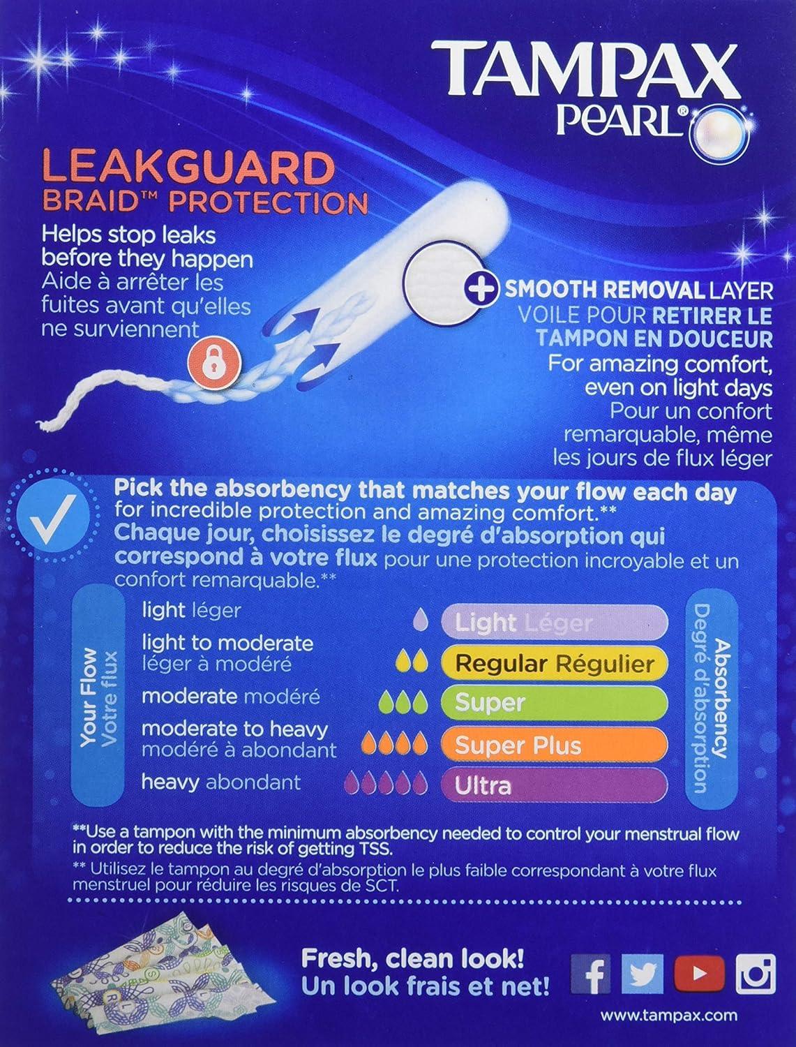 Tampax Pearl Tampons Fresh Scent - Regular - 18 ct Blue | Buy Online ...