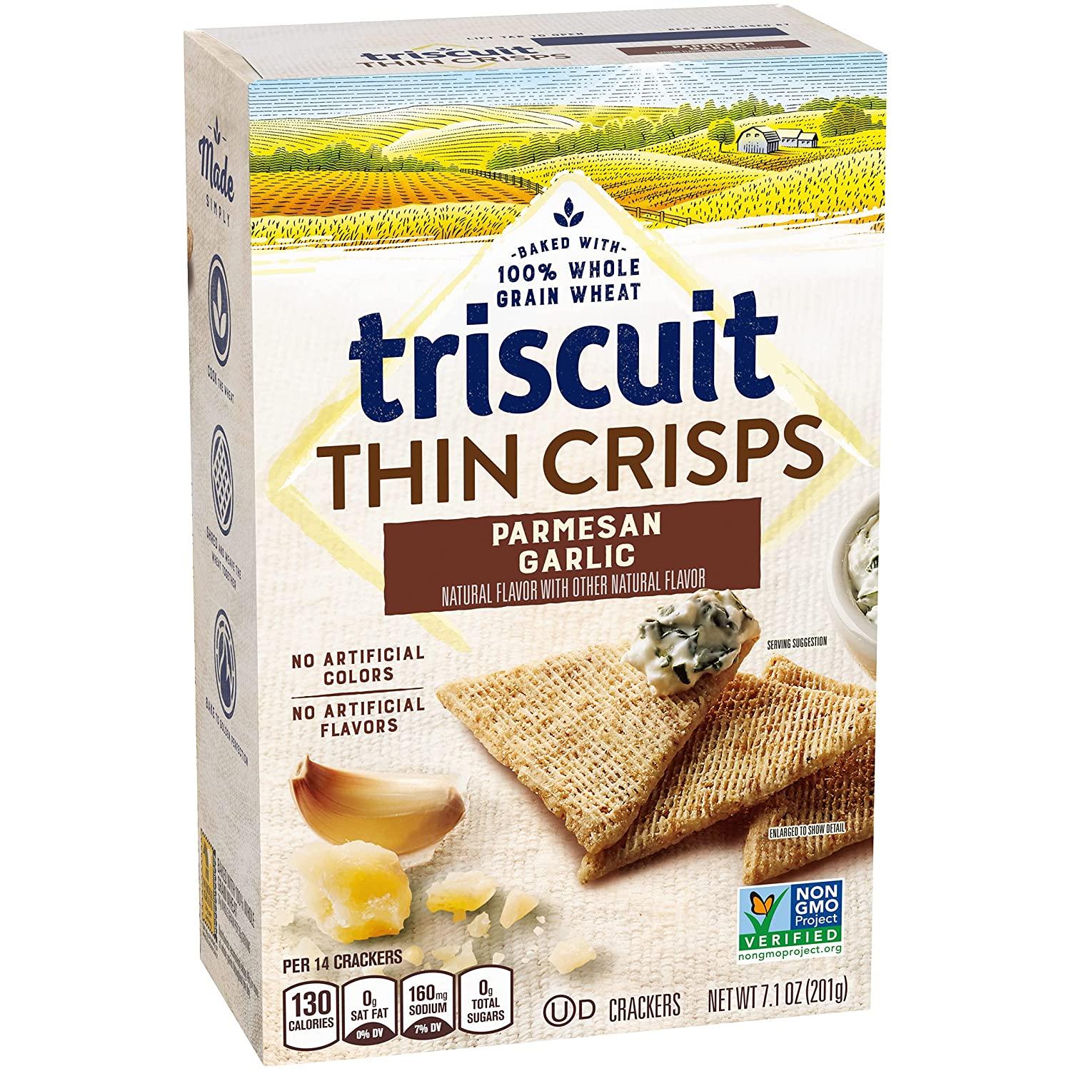 Triscuit Thin Crisps Parmesan Garlic Crackers 7.1 oz - Whole Grain ...
