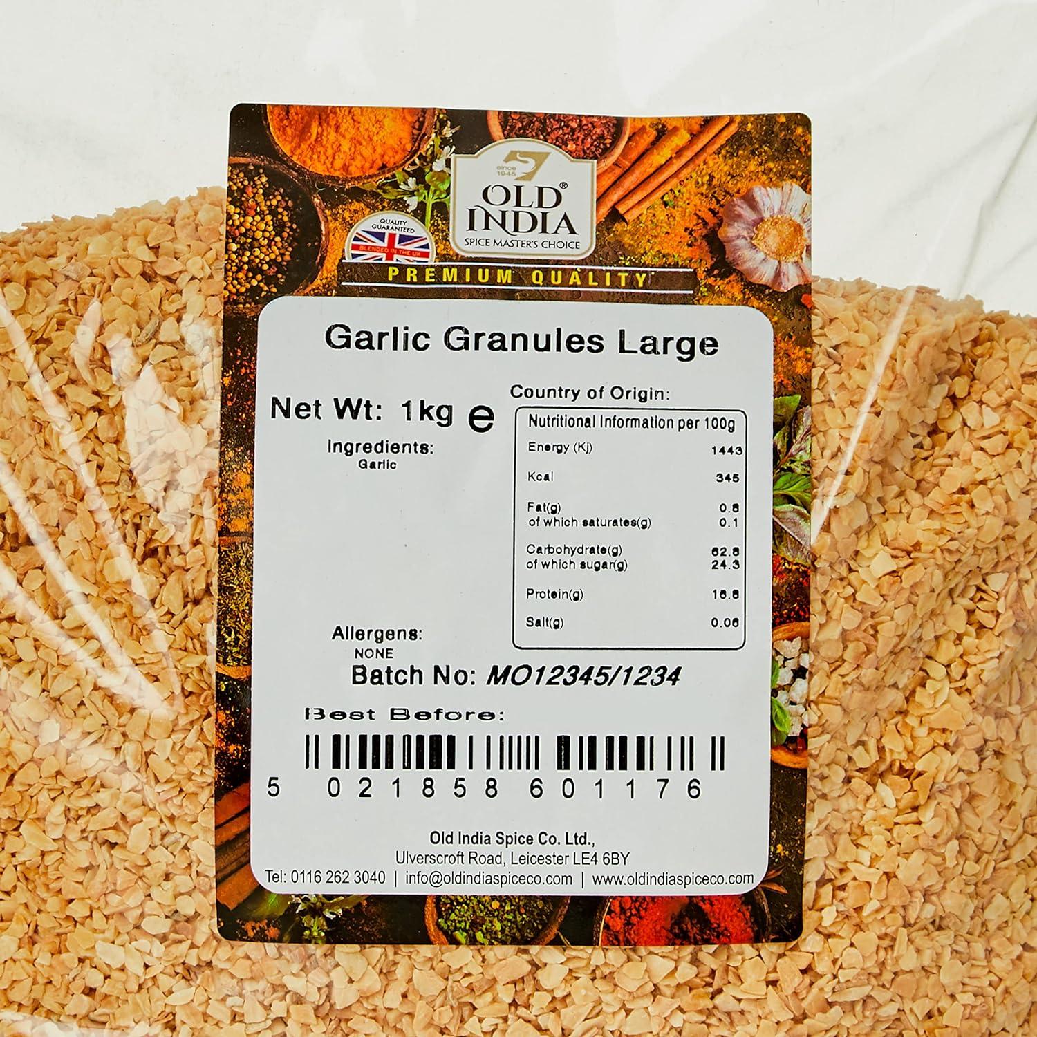 Old India Garlic Granules Large 1kg - Premium Quality Spice for Cooking ...