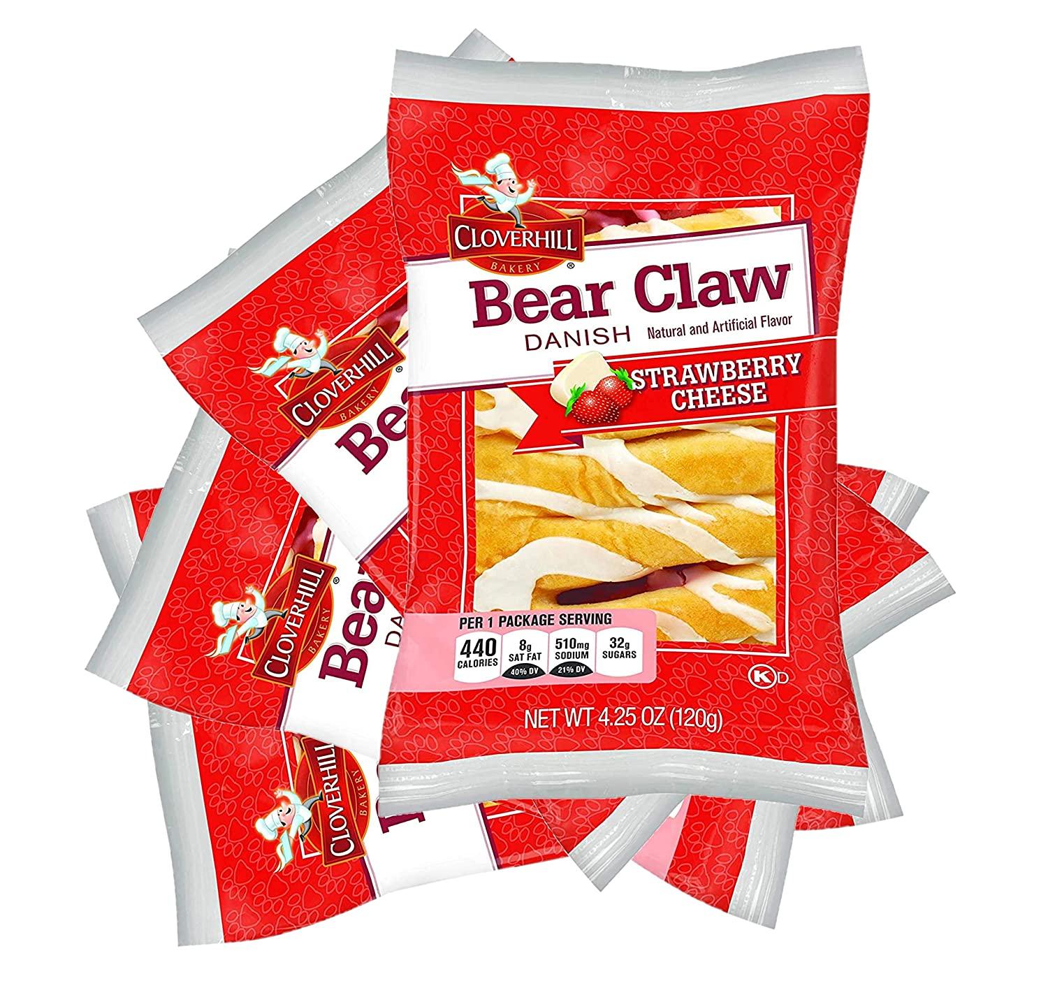 12 Pack Cloverhill Strawberry Bear Claws - Individually Packaged with ...