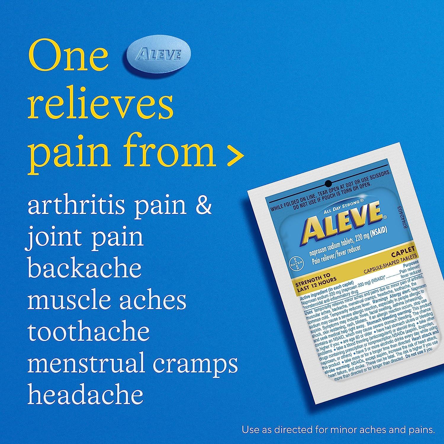 Aleve On The Go Pain Relief Sachet Dispenser - 60 Individual Pouches ...