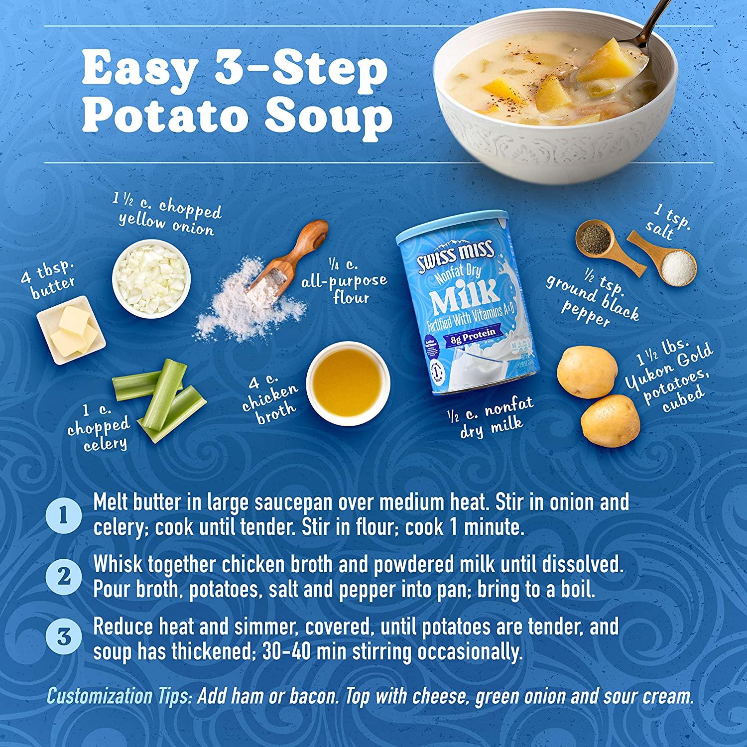 Swiss Miss Powder Milk 45.43 Oz - 2.8lb | Pack of 1 High-Quality Milk ...