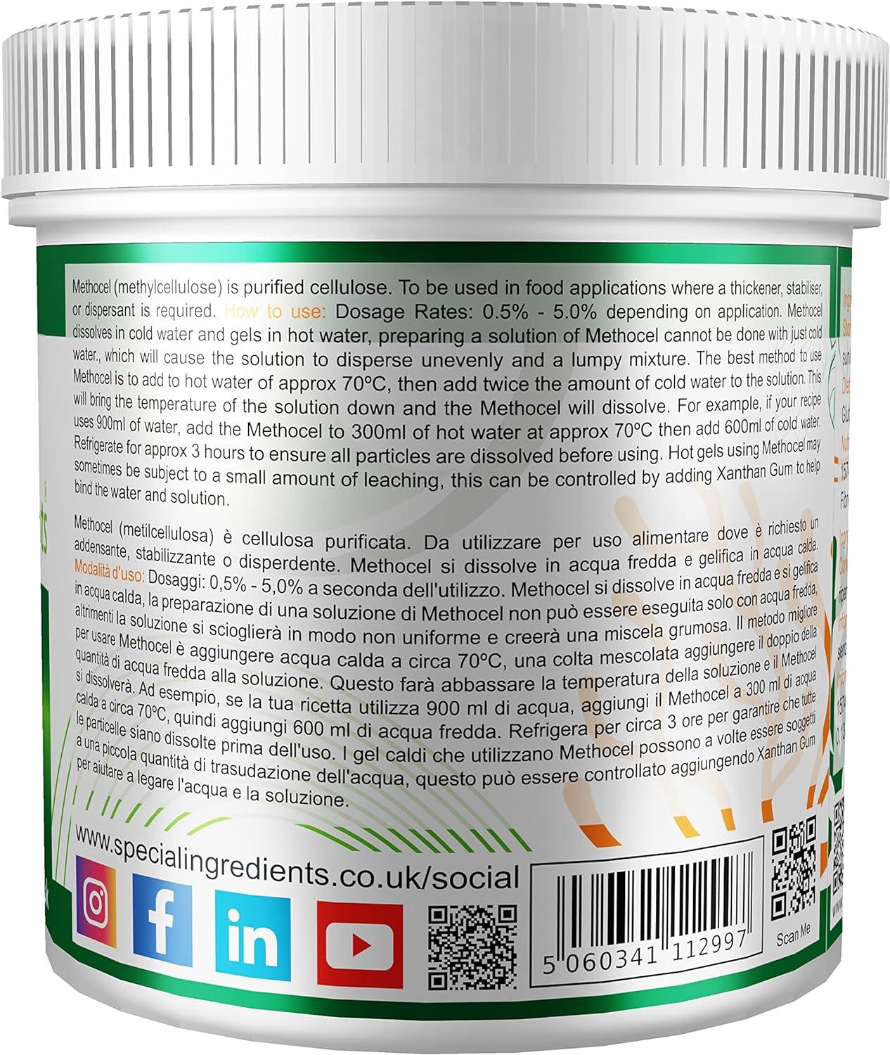 Methocel (Methylcellulose) 500g Premium Quality Food Grade Vegan Non ...