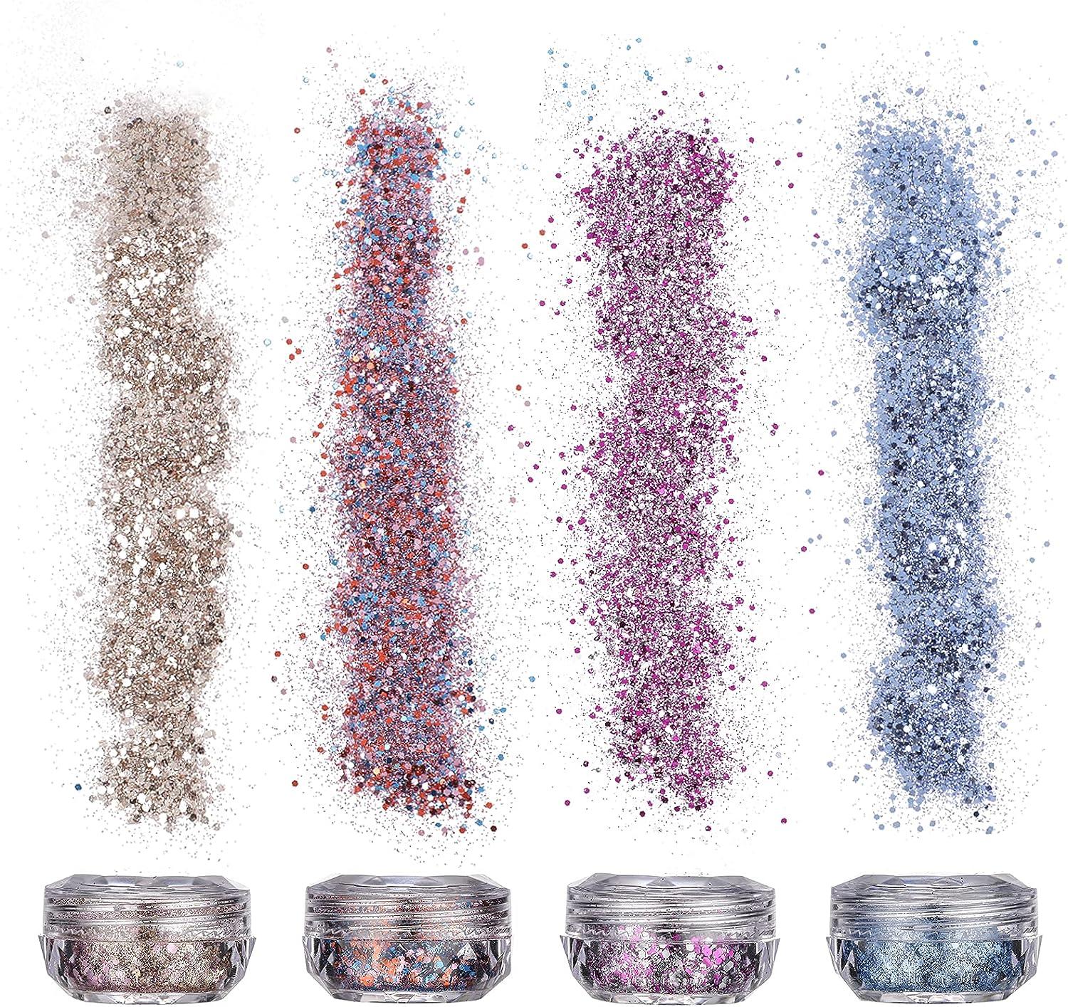 Oneleaf Holographic Chunky Glitter Set - 16 Colors, 120g - Face Body ...