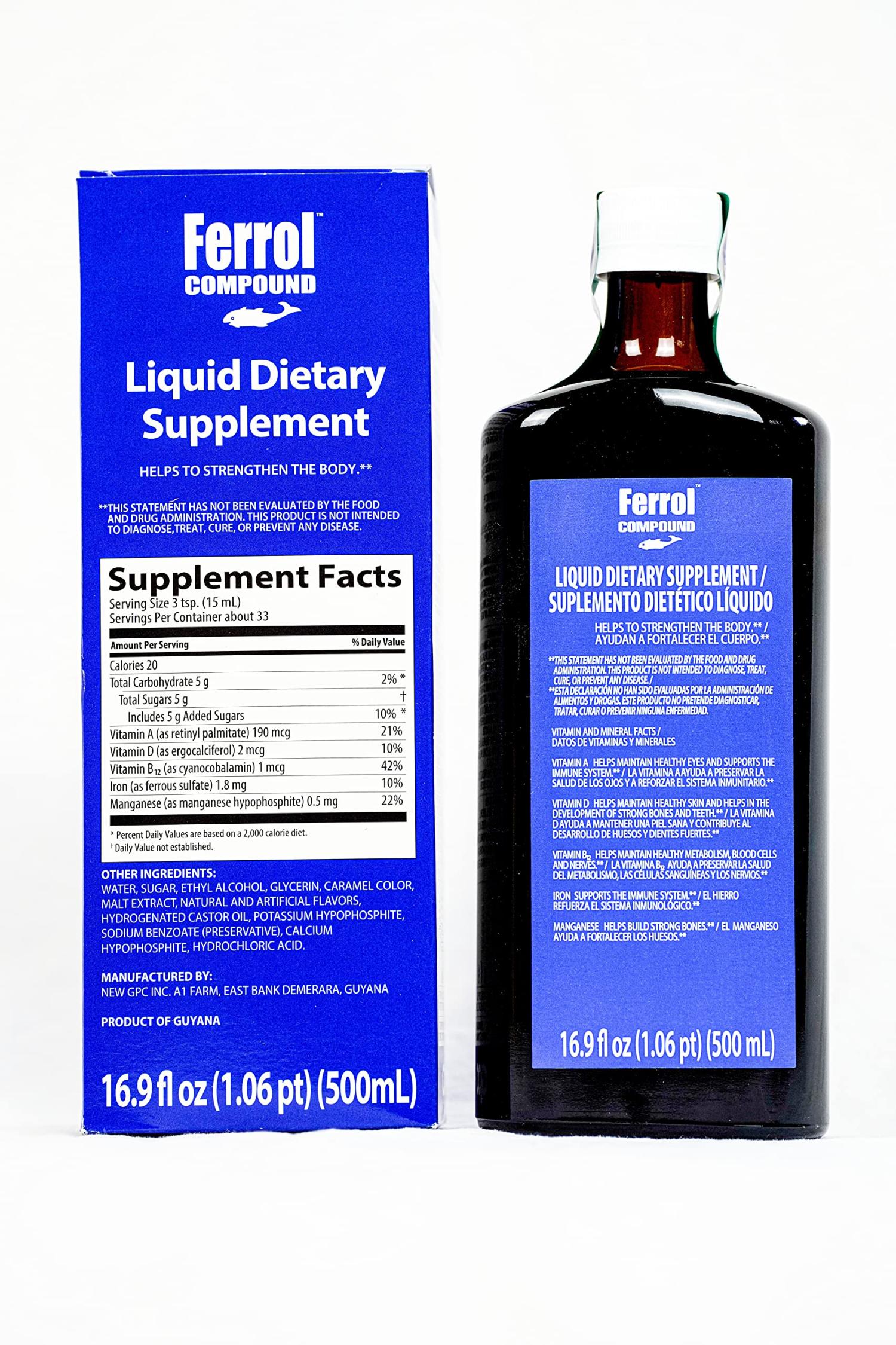 Ferrol Compound Liquid Dietary Supplement 16.9 fl oz (500ml) - Boost ...