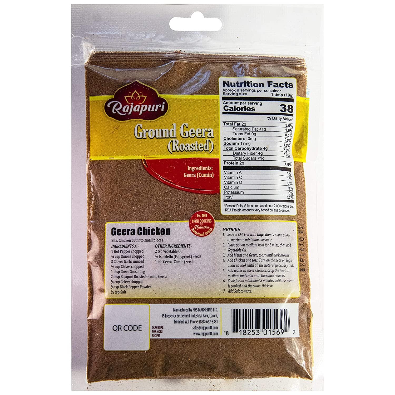 Rajapuri Roasted Ground Cumin (Geera) - 3 oz | Premium Whole Spices ...