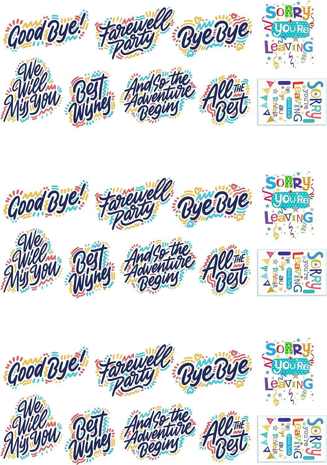 27 Stand Up Sorry You Are Leaving Goodbye Good Luck Edible Wafer paper ...