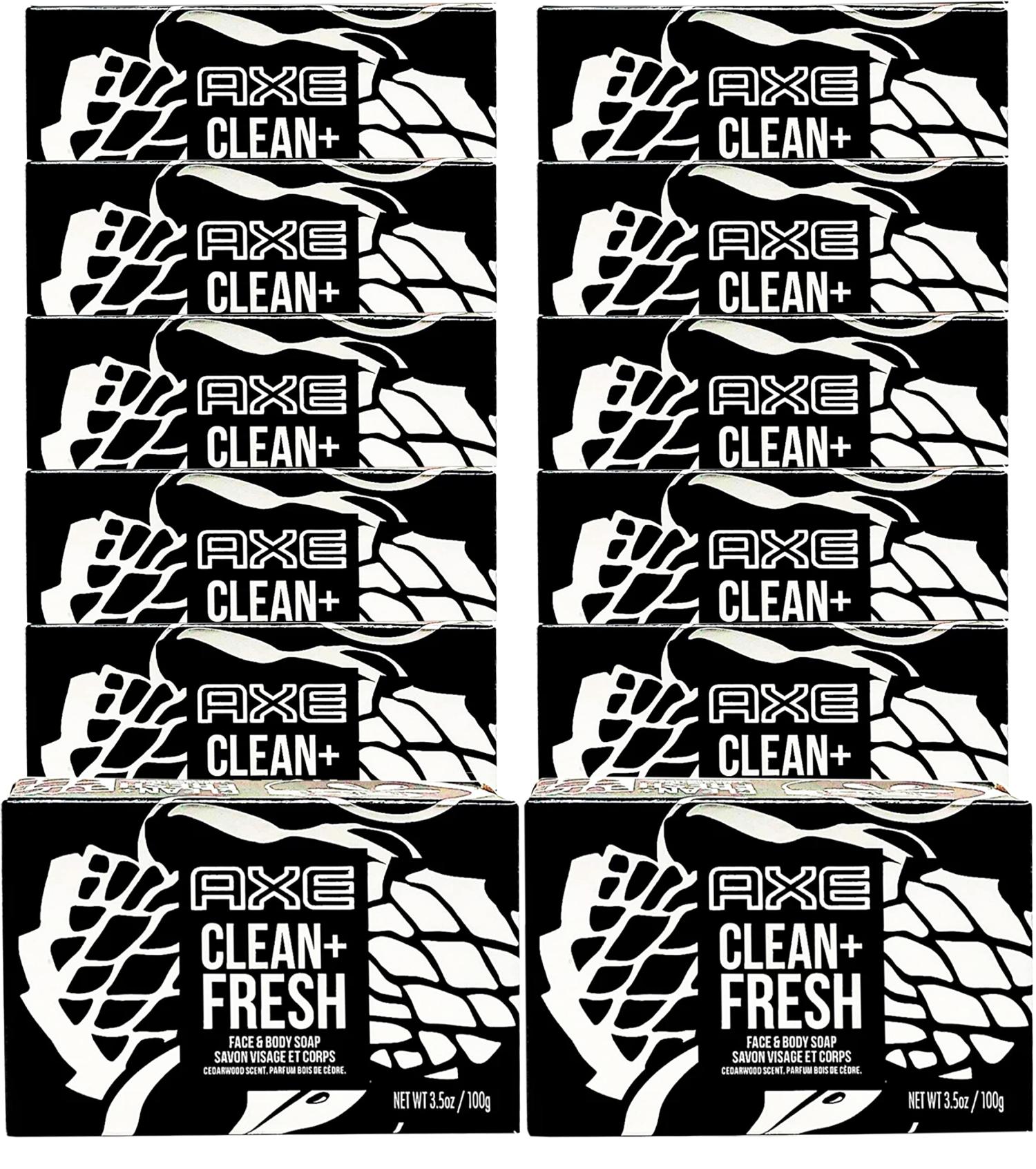 AXE Clean + Fresh Moisturizing Bar Soap for Men - Pack of 12, 3.5 oz ...