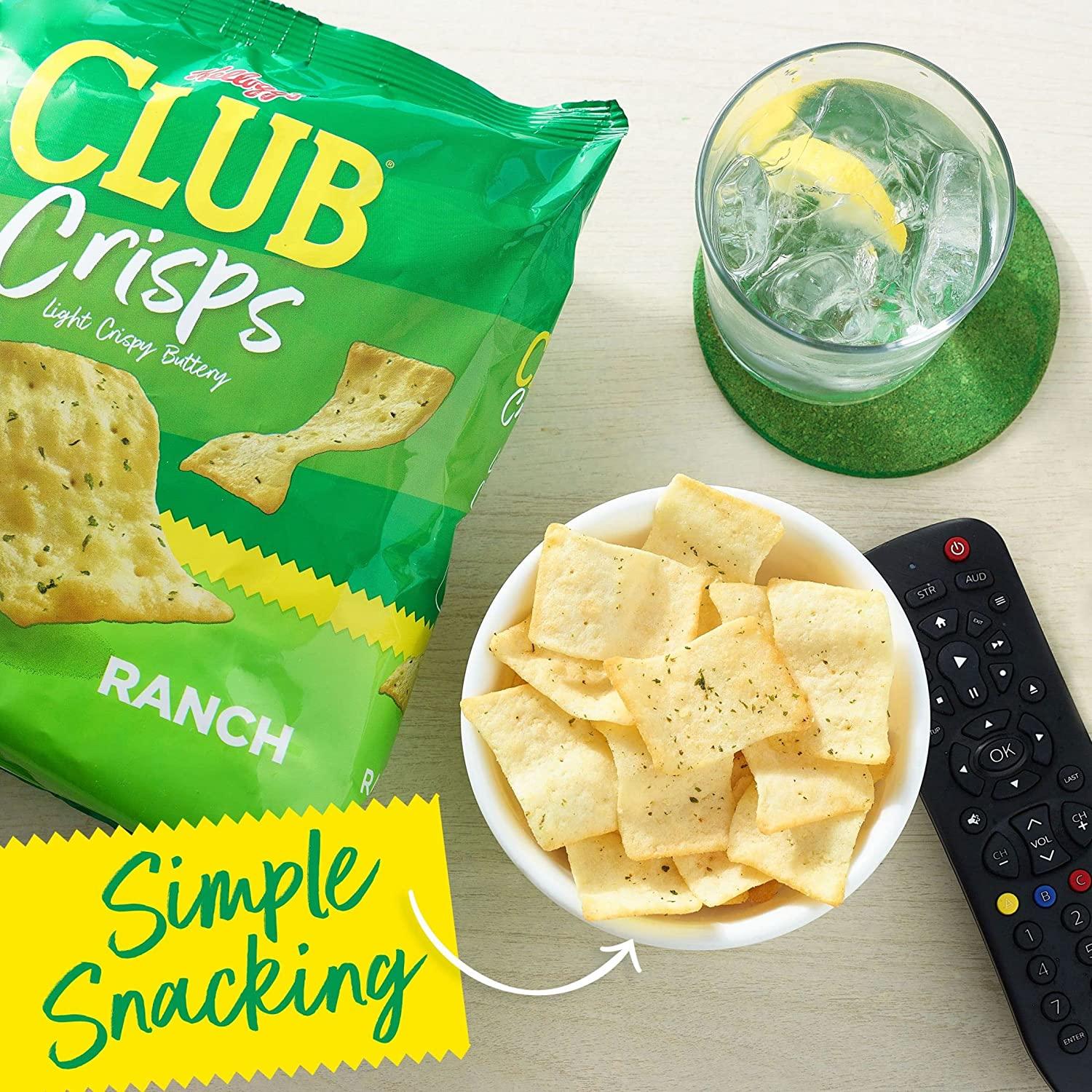 Kellogg's Club Cracker Crisps Baked Snack Crackers - Ranch Flavor - 7 ...