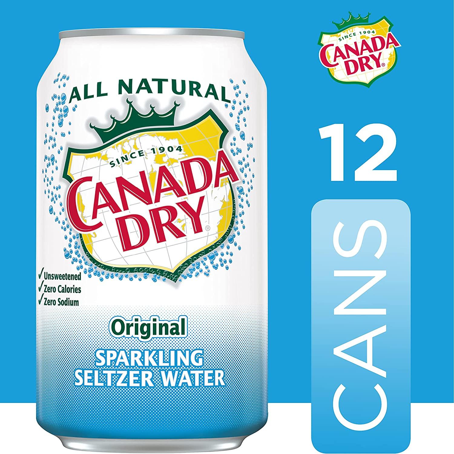 Canada Dry Original Sparkling Seltzer Water 12 fl oz Cans - 12 Pack ...