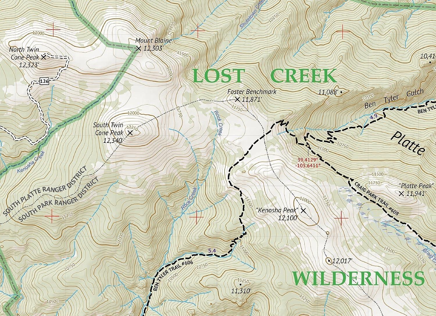 Lost Creek Wilderness Topographic Hiking Map - Outdoor Trail Maps LLC ...