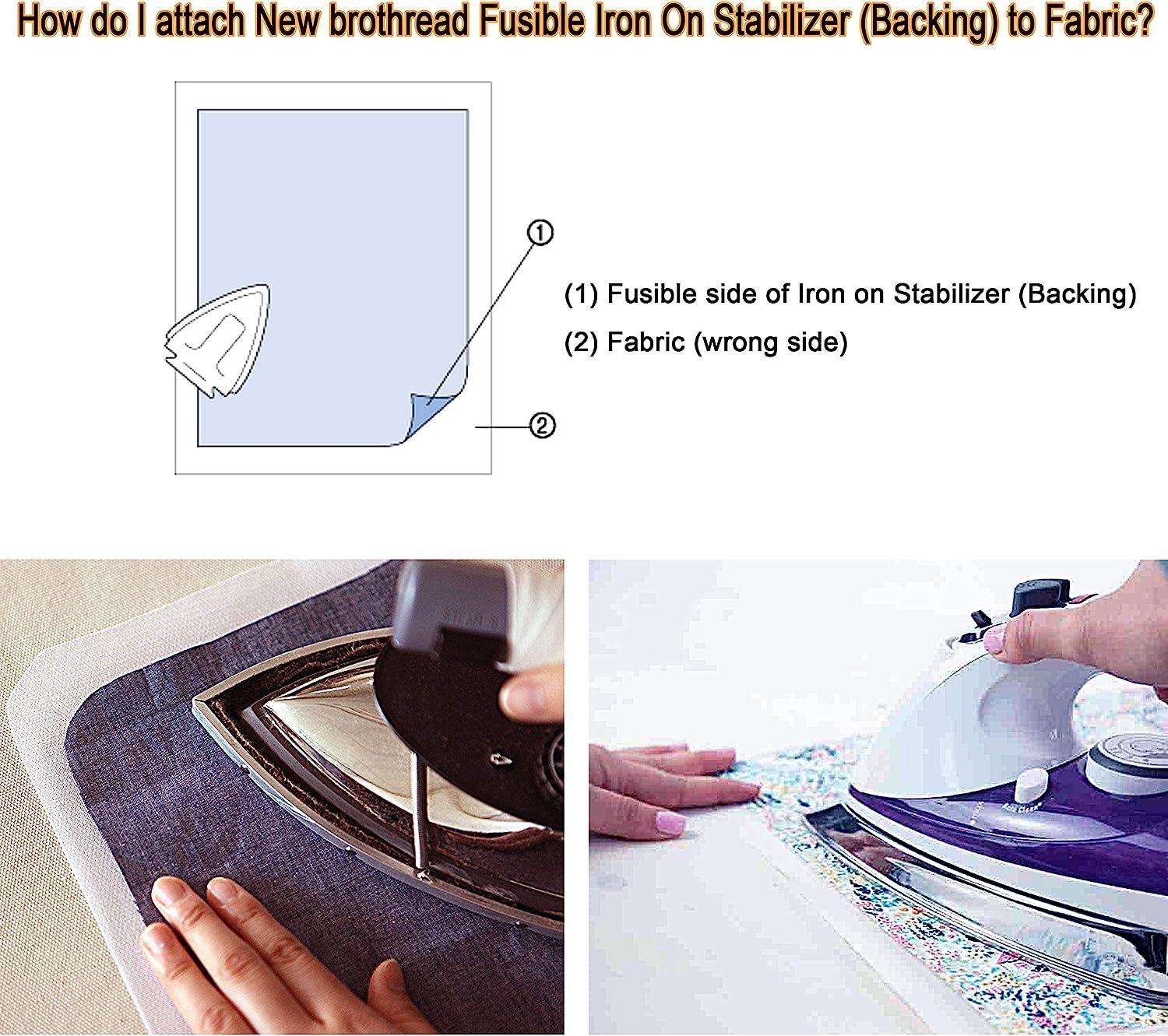 New brothread Fusible Iron on Tear Away Embroidery Stabilizer - 12 x 25 ...