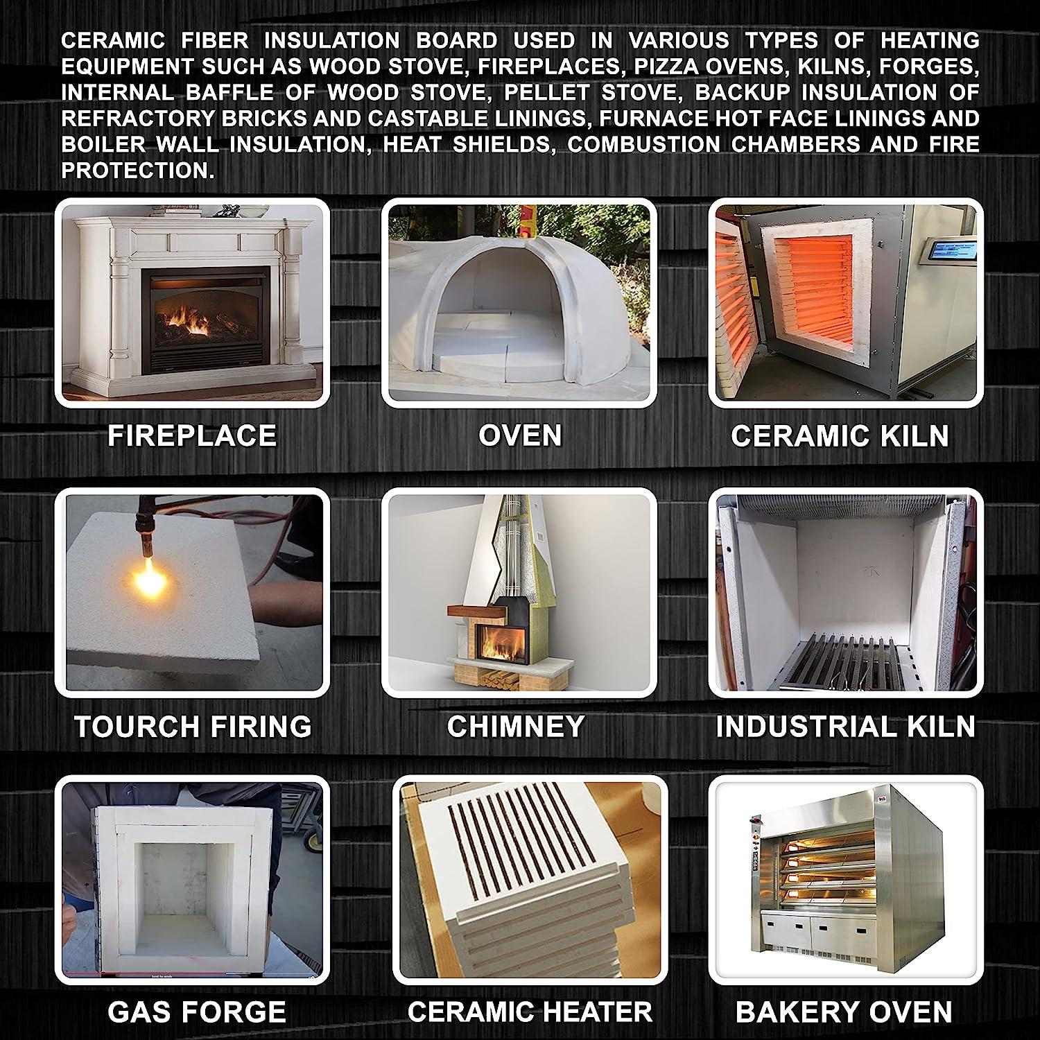 Ceramic Fiber Insulation Board 2300F - 1x12x12 - Thermal Insulation for ...