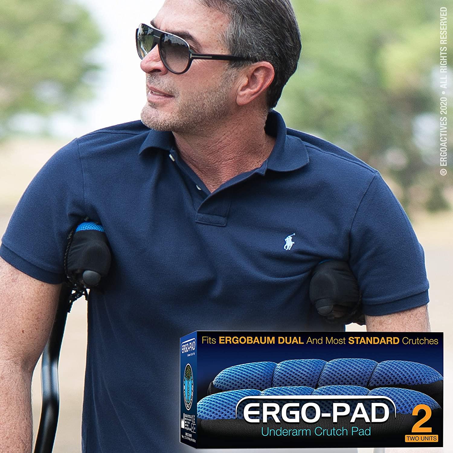 ErgoPAD Soft Ergonomic Double-layer Foam Padding for Walking Arm Crutches - Universal Underarm ...
