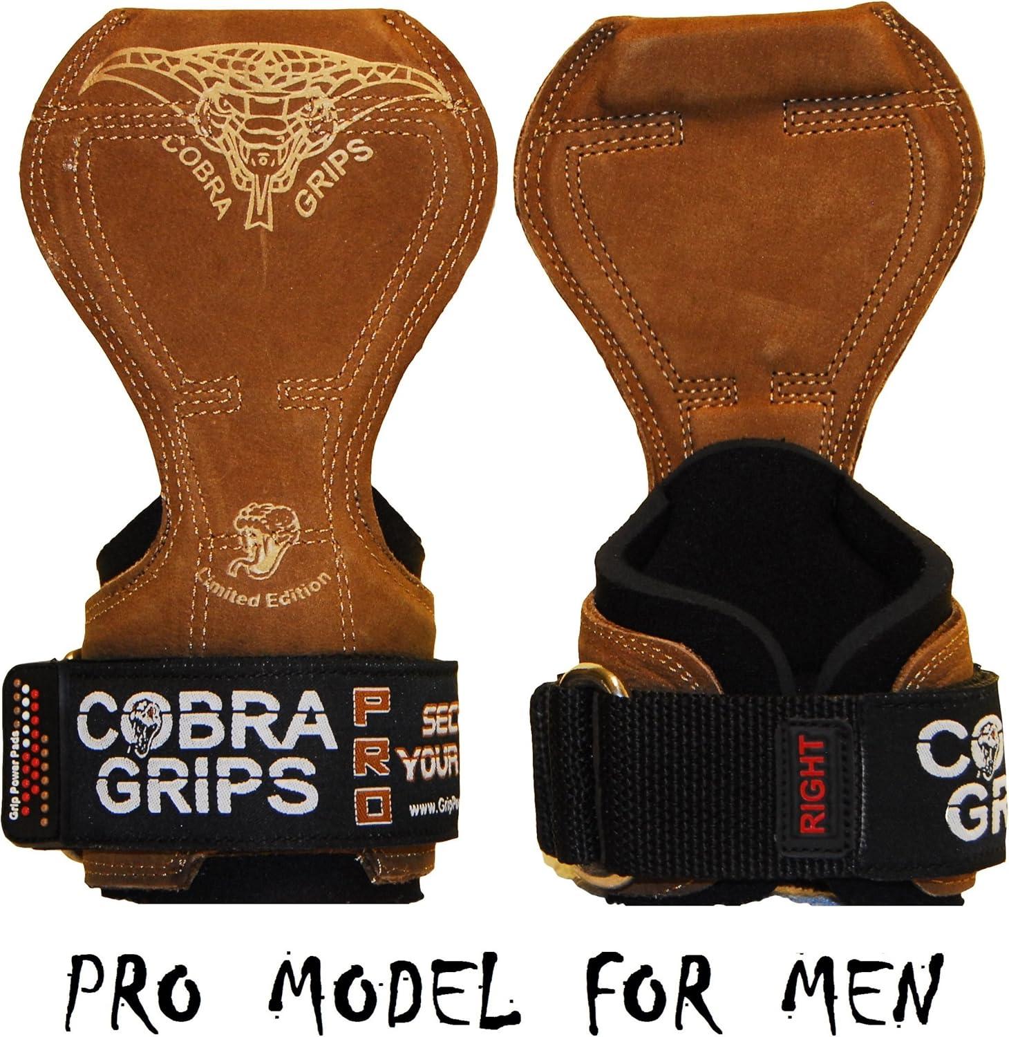 Cobra Grips V2: Premium Brown Leather Lifting Grips & Weight Versa ...