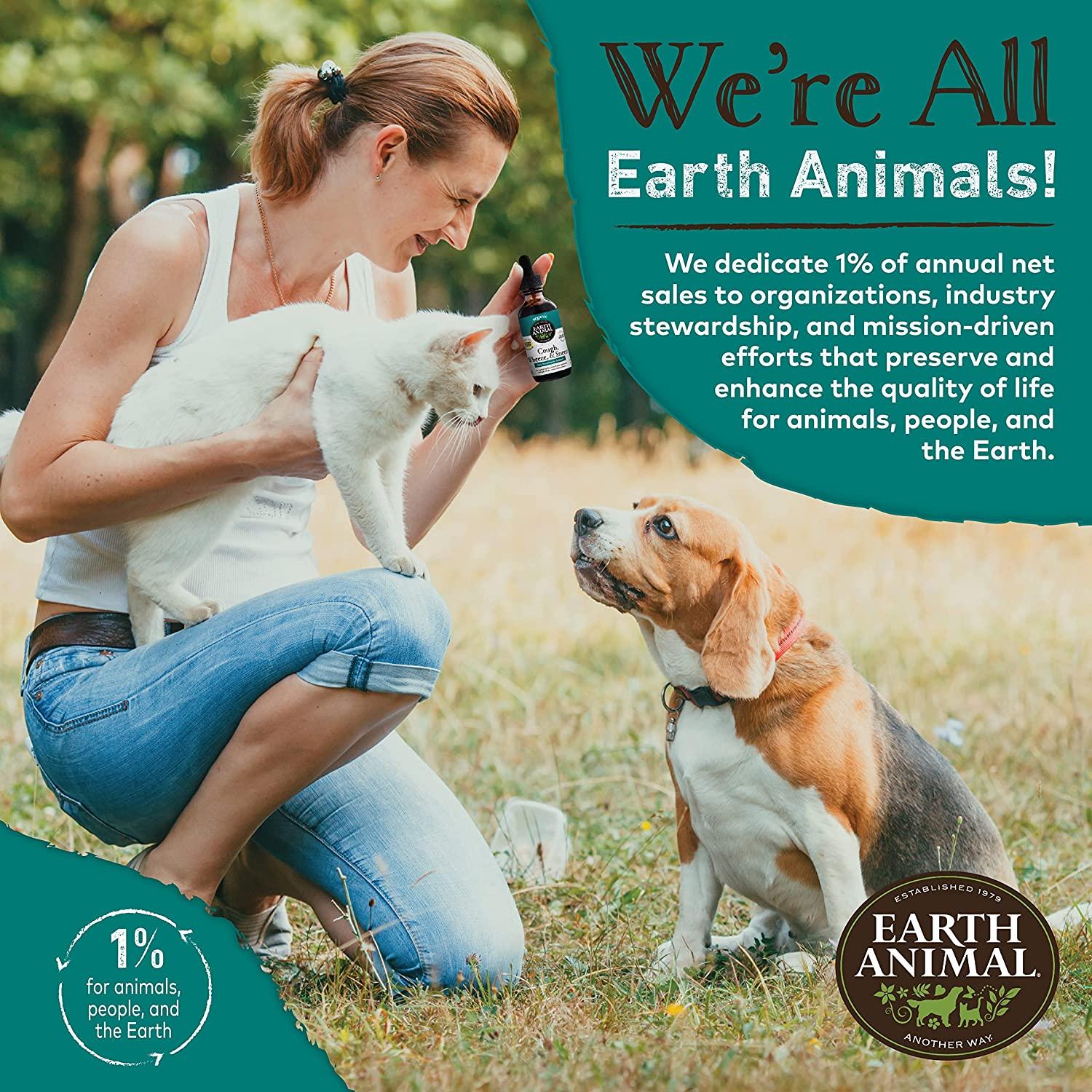 Earth Animal Herbal Remedies Supplement for Cats & Dogs - Cough, Wheeze ...