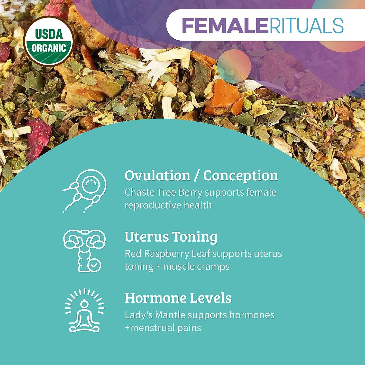 Female Rituals Organic Peppermint Fertility Tea - 30 Cups/15 Sachets ...