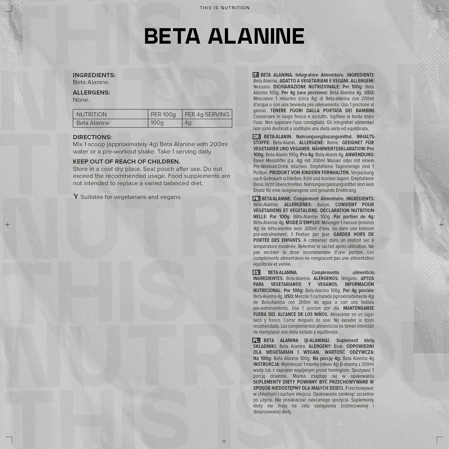 Bulk Pure Beta Alanine Powder 500 g Packaging May Vary 500 g (Pack of 1 ...