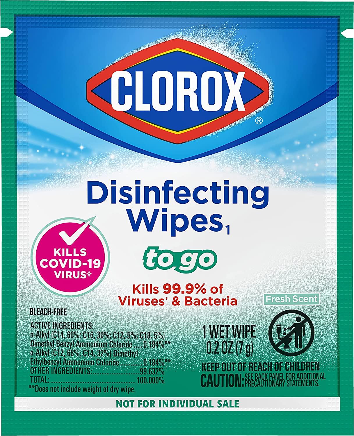 Clorox Disinfecting Wipes To Go - Fresh Scent - Pack of 100 | Buy Now ...