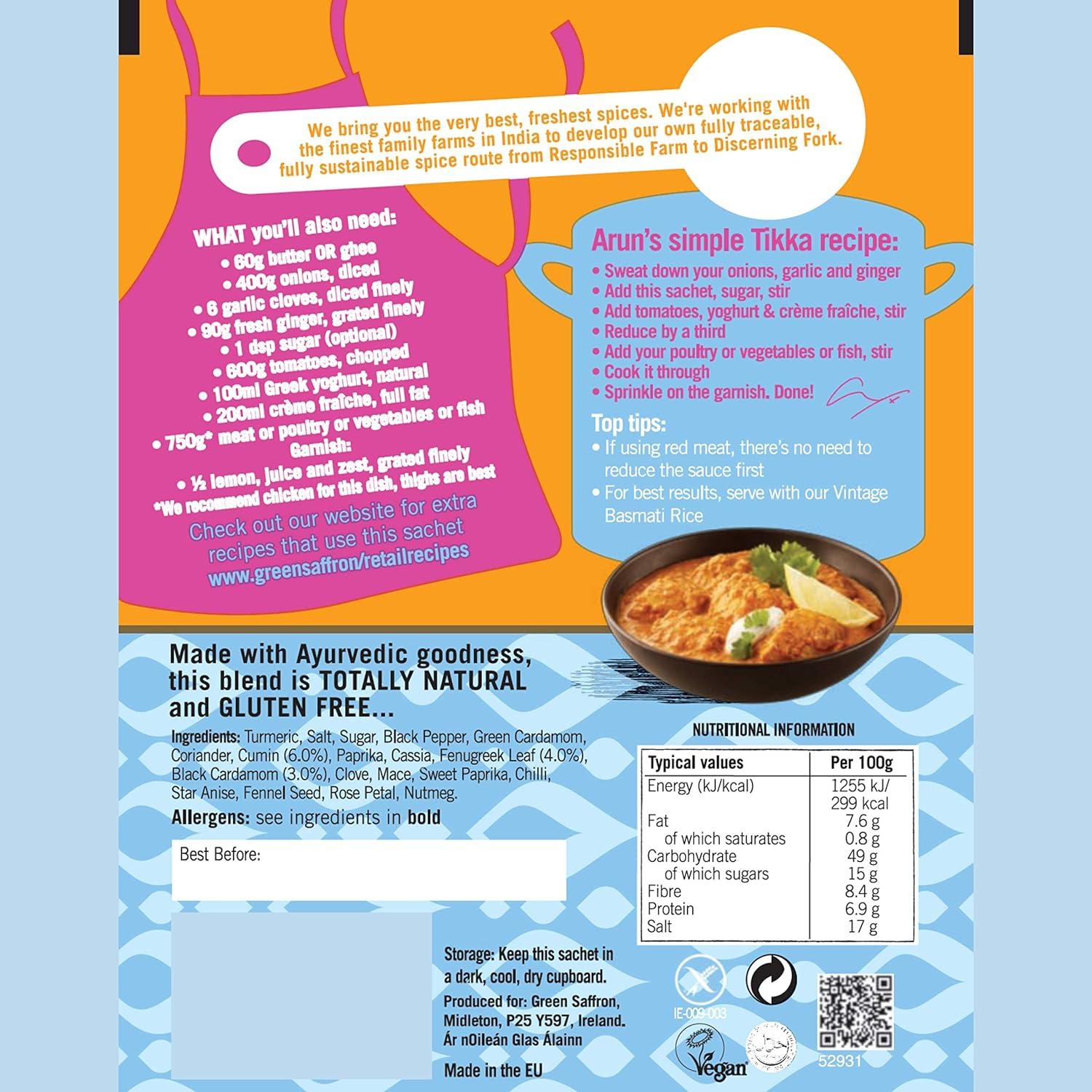 Green Saffron Indian Tikka Curry Powder - Medium Spice Mix for Homemade ...