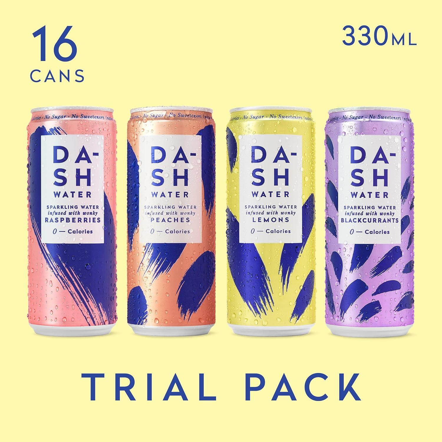 Dash Water Mixed Pack - 16 x Flavoured Sparkling Spring Water ...