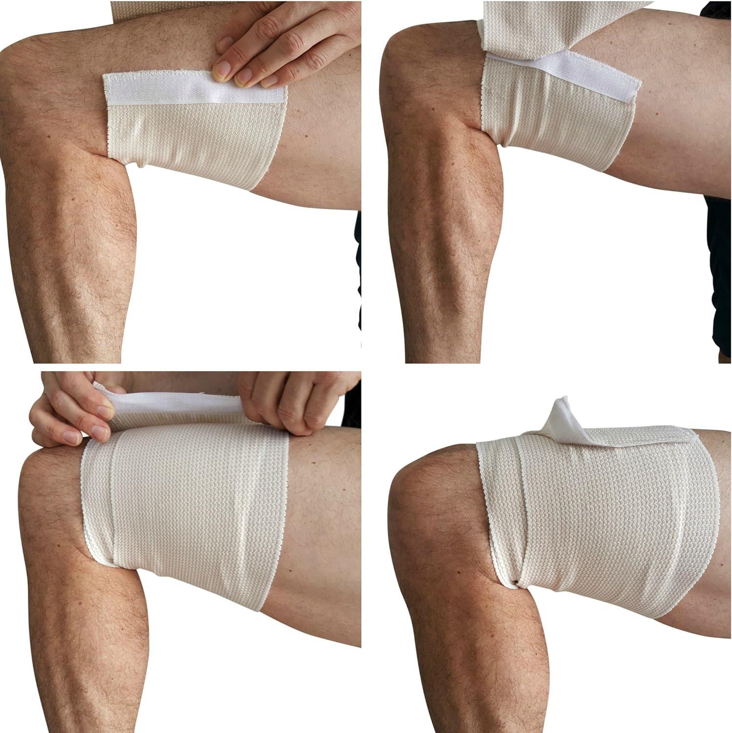 HGP Elastic Bandage Wrap 4 Pack - Extra Wide 6 X 15' Compression Wrap ...