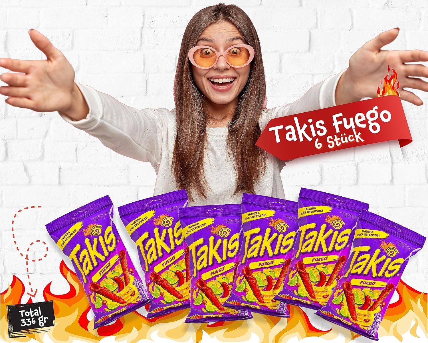 Buy Takis Fuego Chips Box - Hot & Spicy (6 Pack 56g Each) | Bulk Snack ...