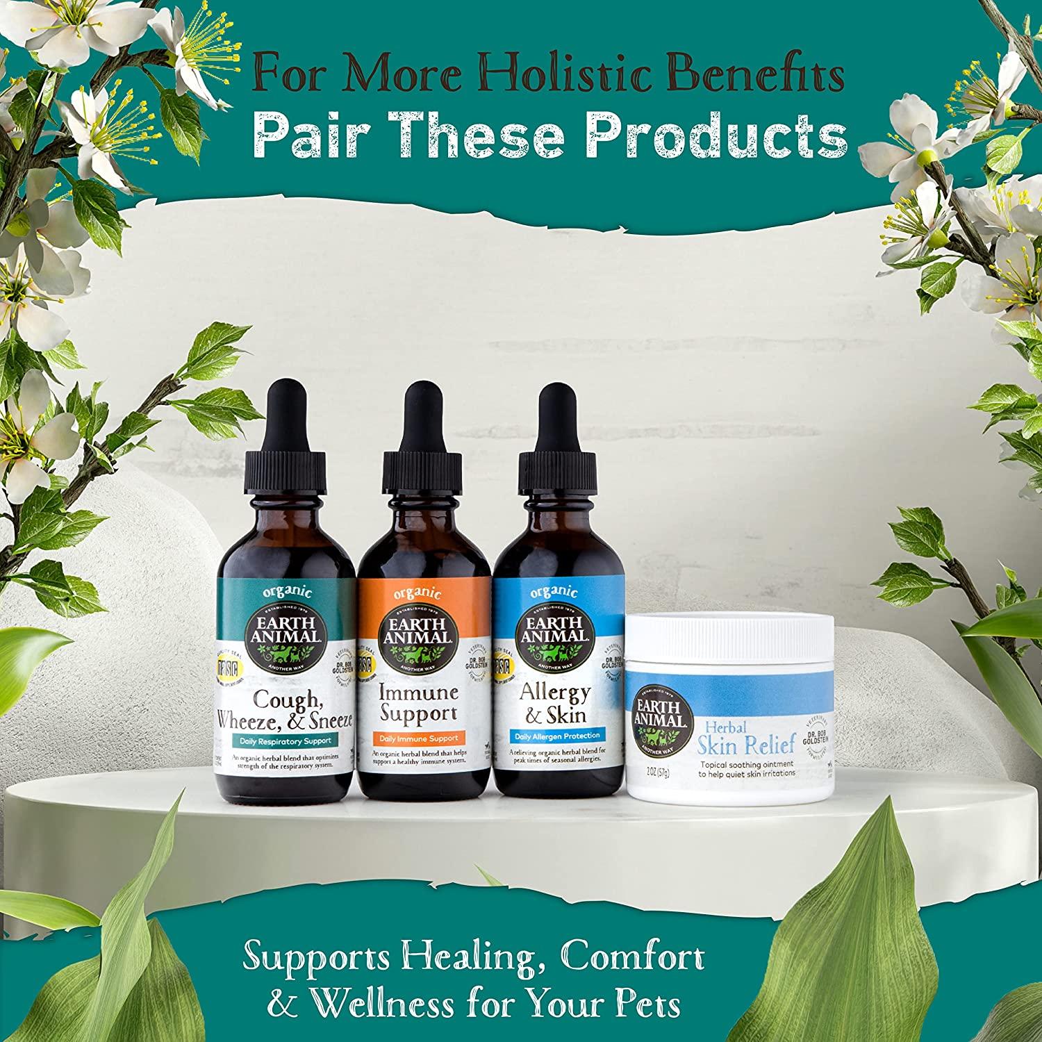 Earth Animal Herbal Remedies Supplement for Cats & Dogs - Cough, Wheeze ...