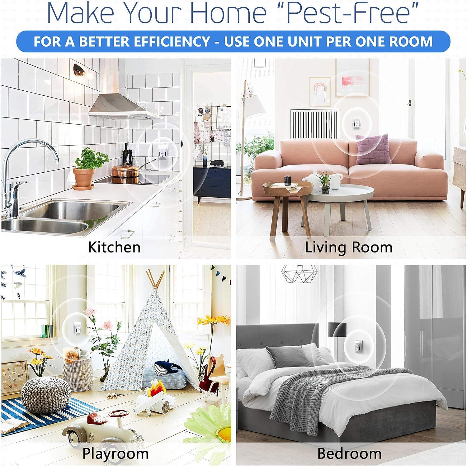 Ultrasonic Pest Repeller Plug-in 2 Pack - Electronic Insect Control ...