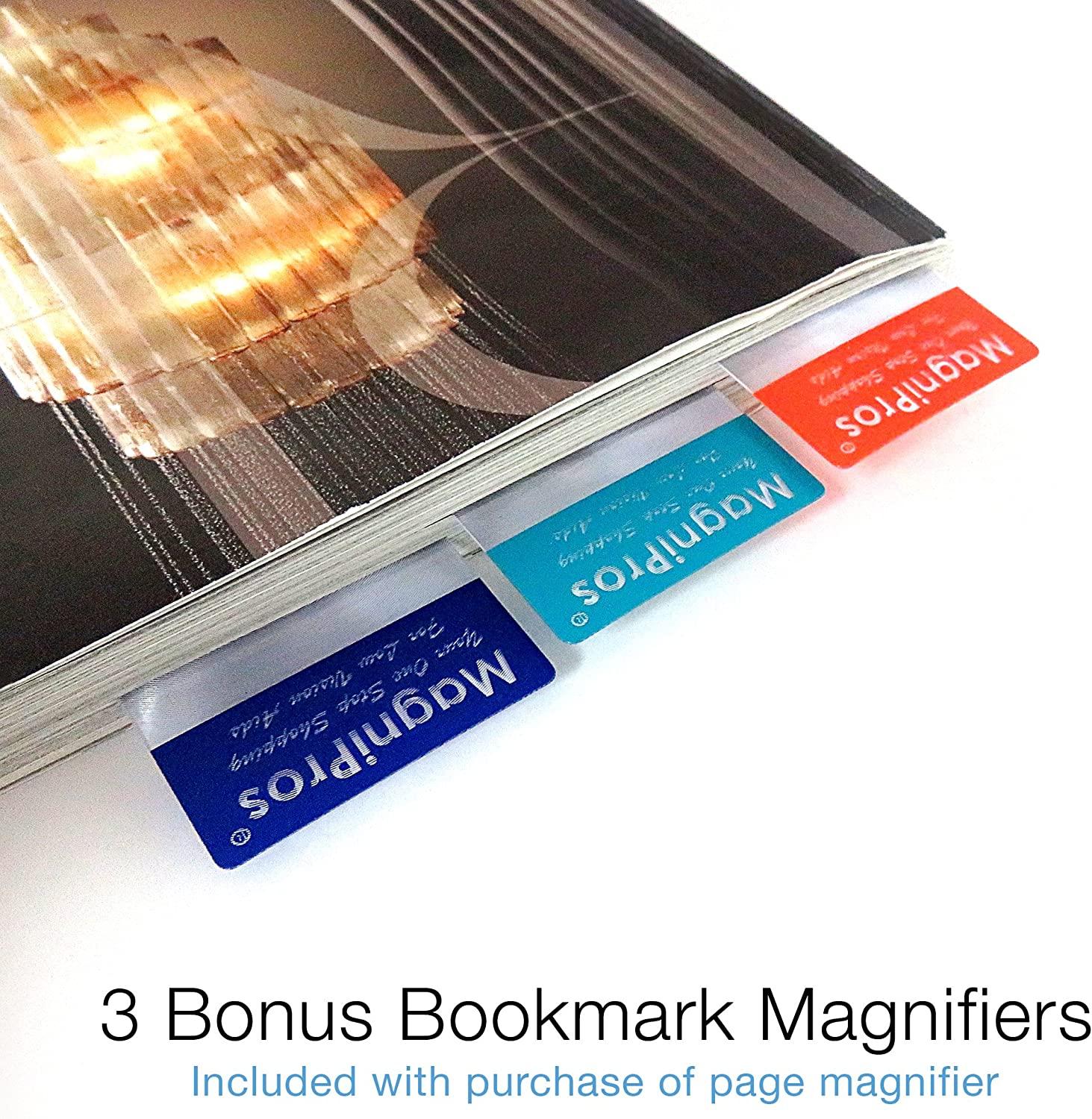 MagniPros Large Full Page 3X Magnifier Bundle - 2-Pack Premium ...