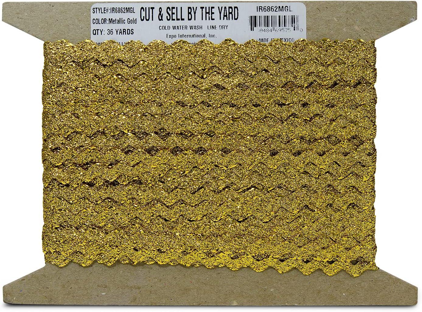 3/8 Medium Metallic Gold RIC Rac Trim by the Yard - 10 Yard Cut | Buy ...