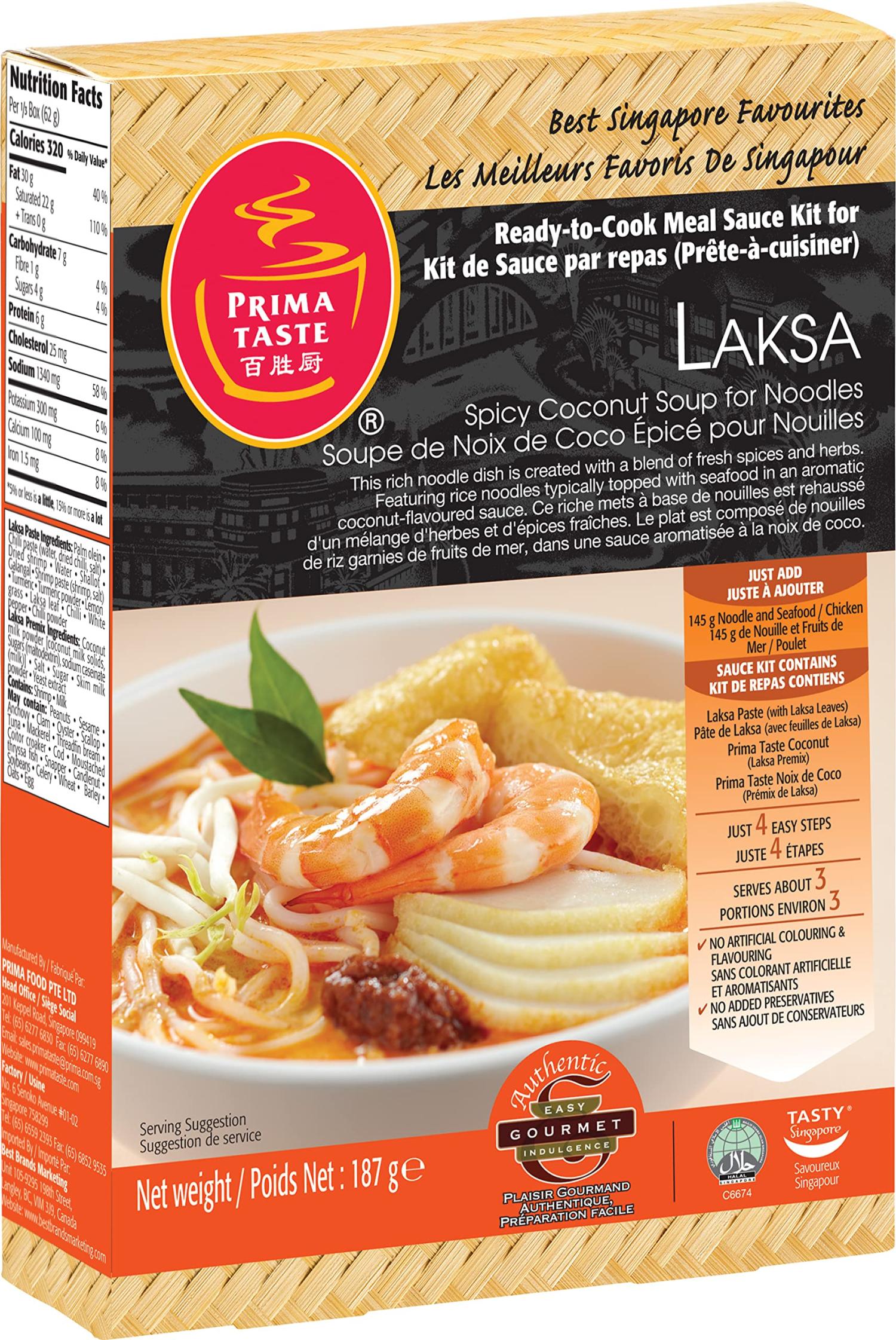 Prima Taste Laksa Noodle Dish with Spicy Coconut Soup Ready to Cook ...