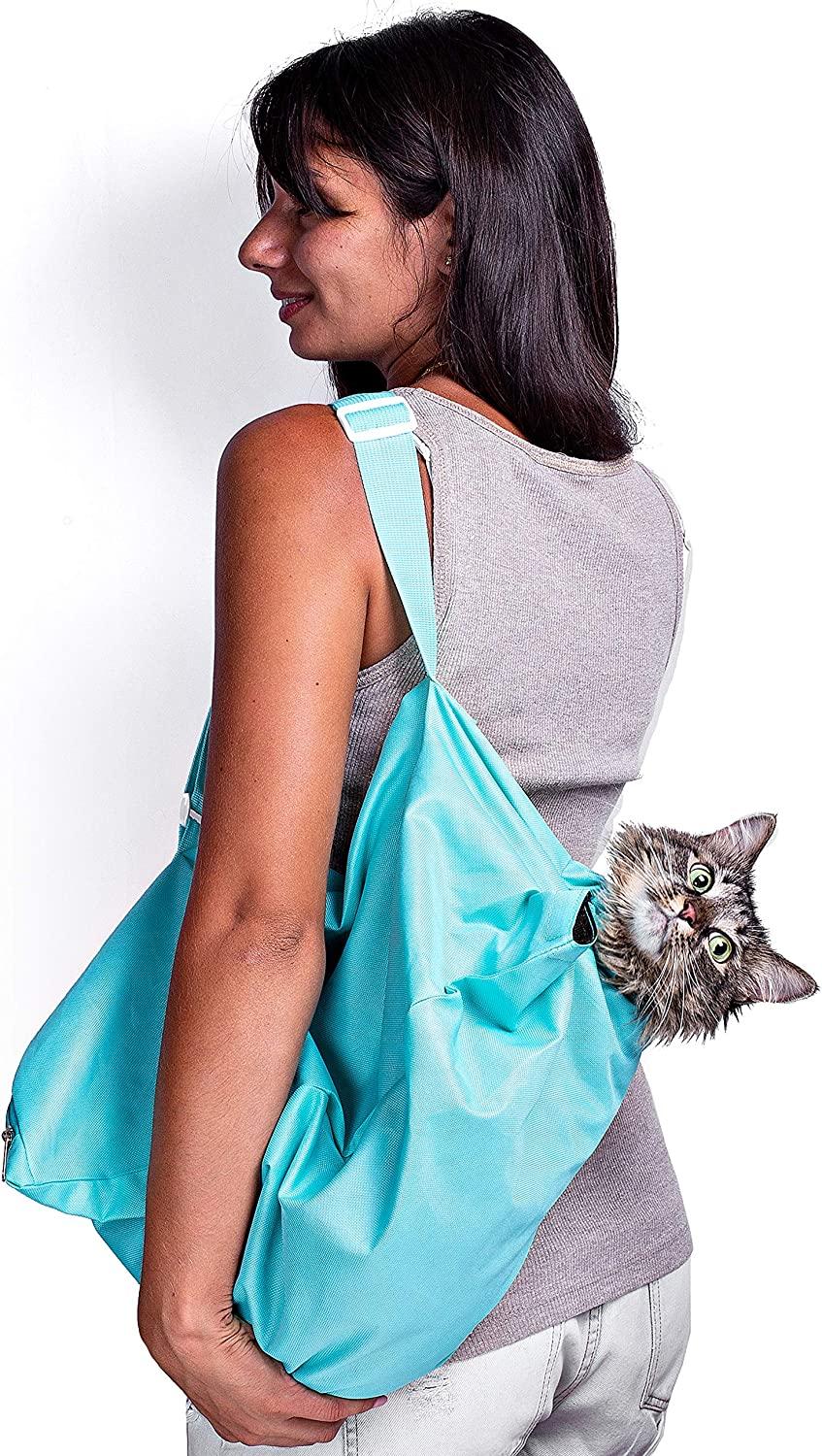 PURRFECT POUCH The Original Cat Carrier Sling & Grooming Sack Set | As ...