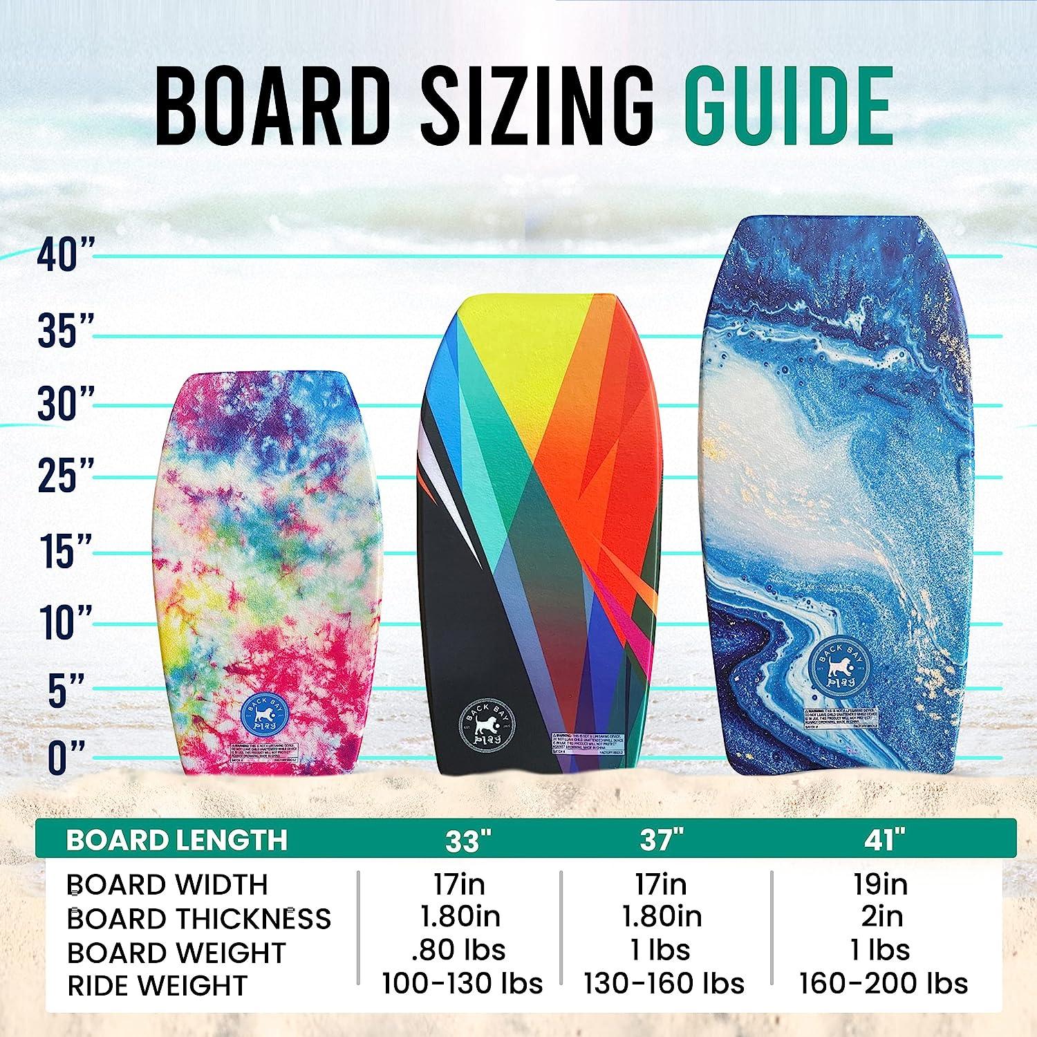 Back Bay Play 26-41 Body Board - Lightweight EPS Core Boogie Board for ...